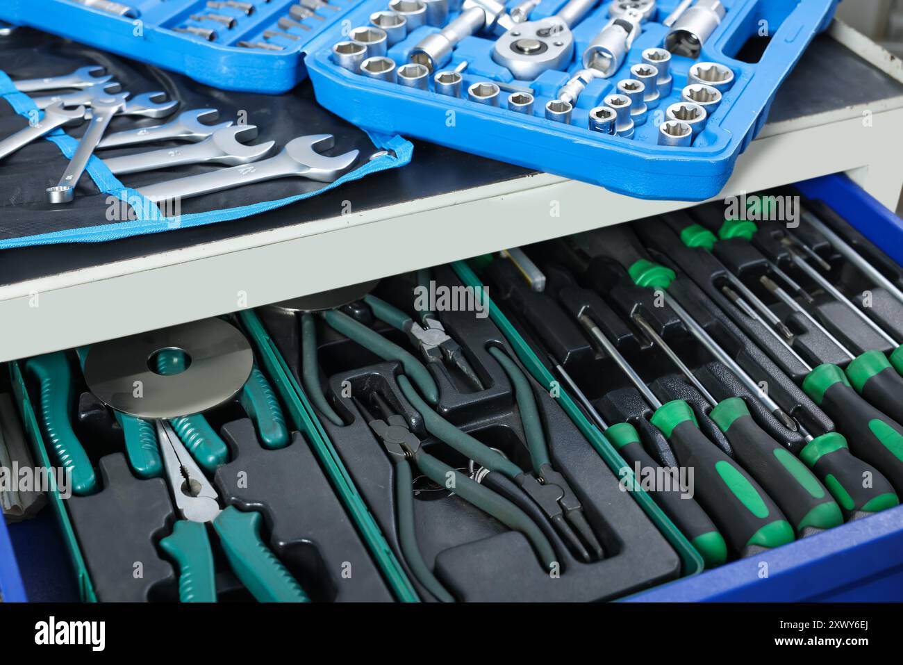 Set of different auto mechanic's tools, closeup Stock Photo - Alamy