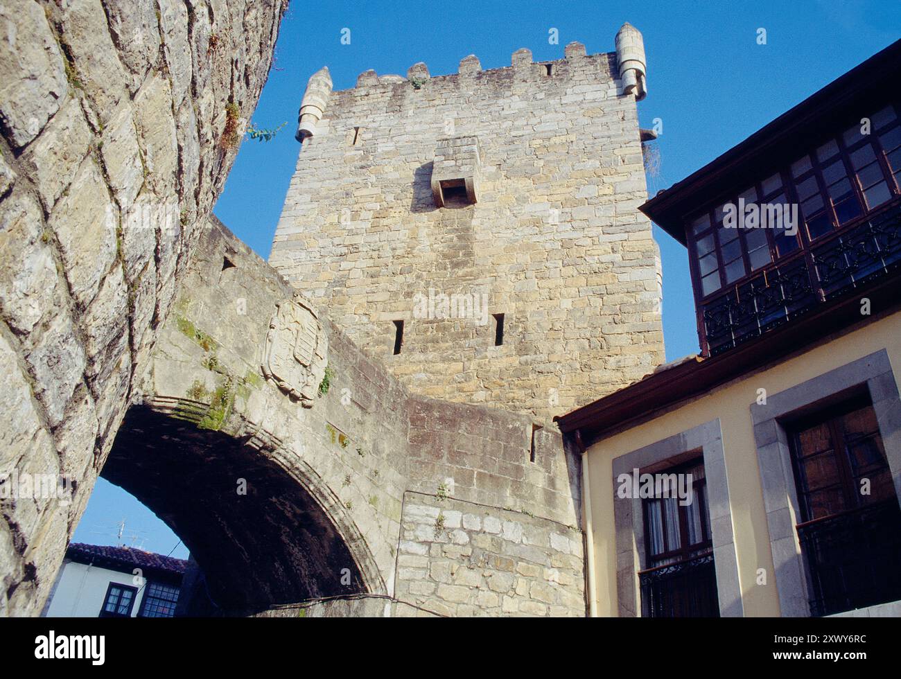 Castle, view from below. Salas, Asturias, Spain Stock Photo - Alamy