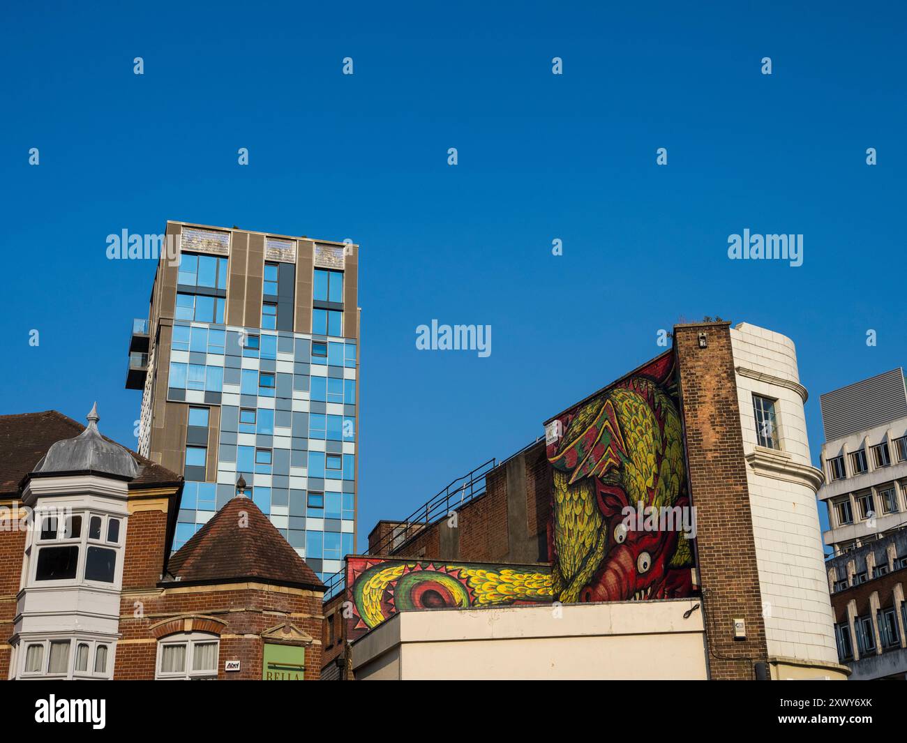 Red dragon mural hi-res stock photography and images - Alamy