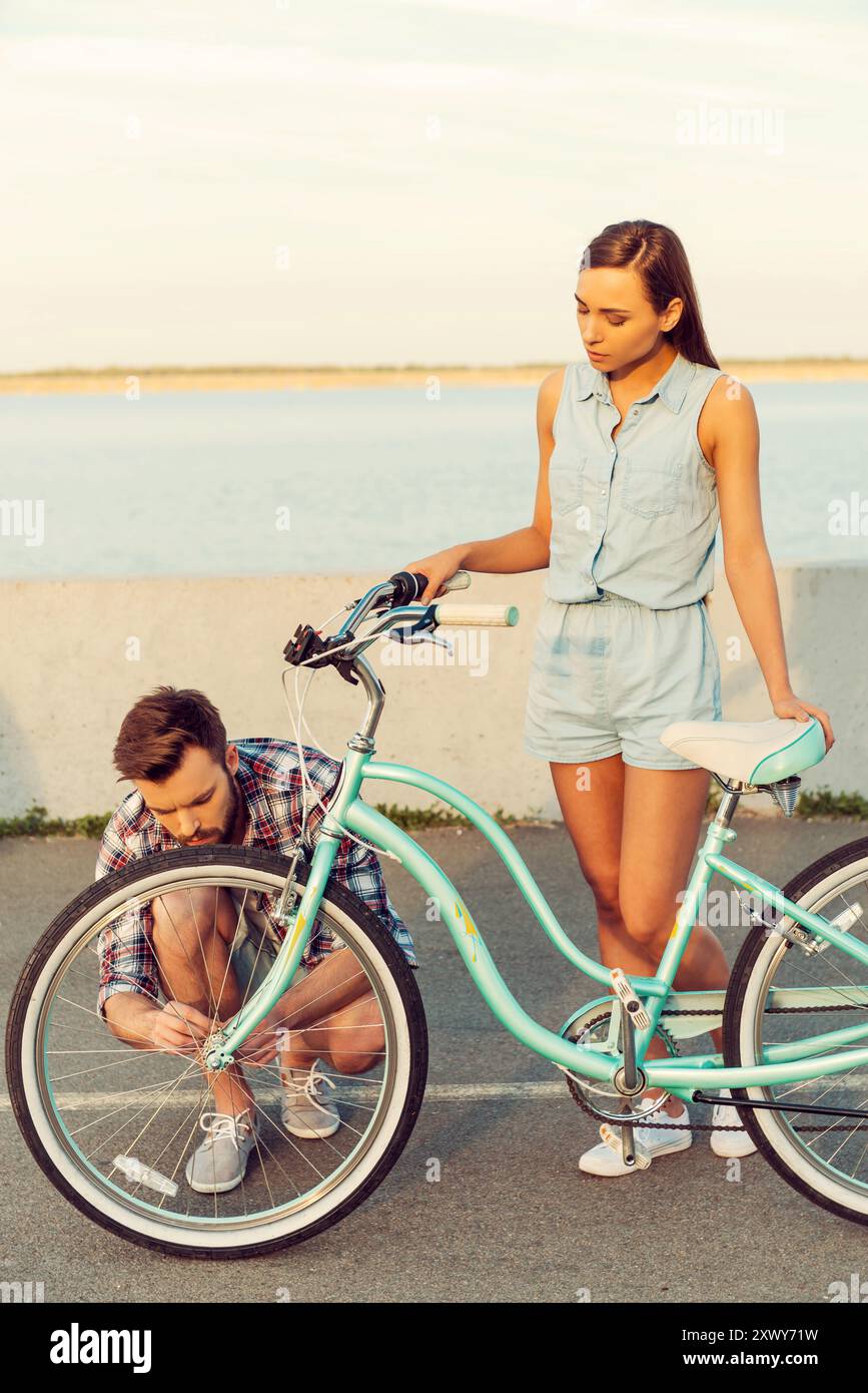 I can rely on him in any situation. Frustrated young women standing ...