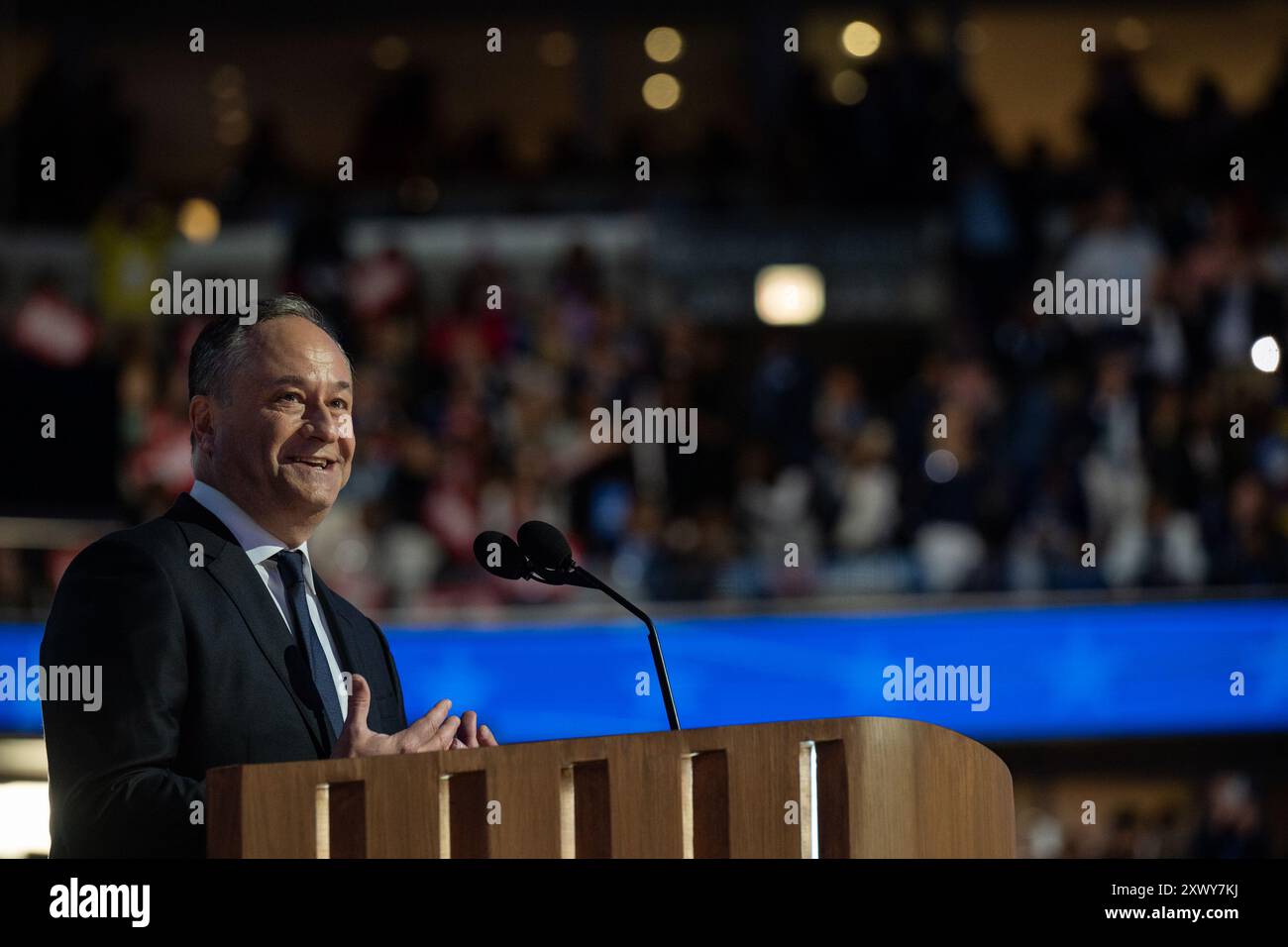 Second Gentleman Doug Emhoff delivers remarks at the 2024 Democratic ...