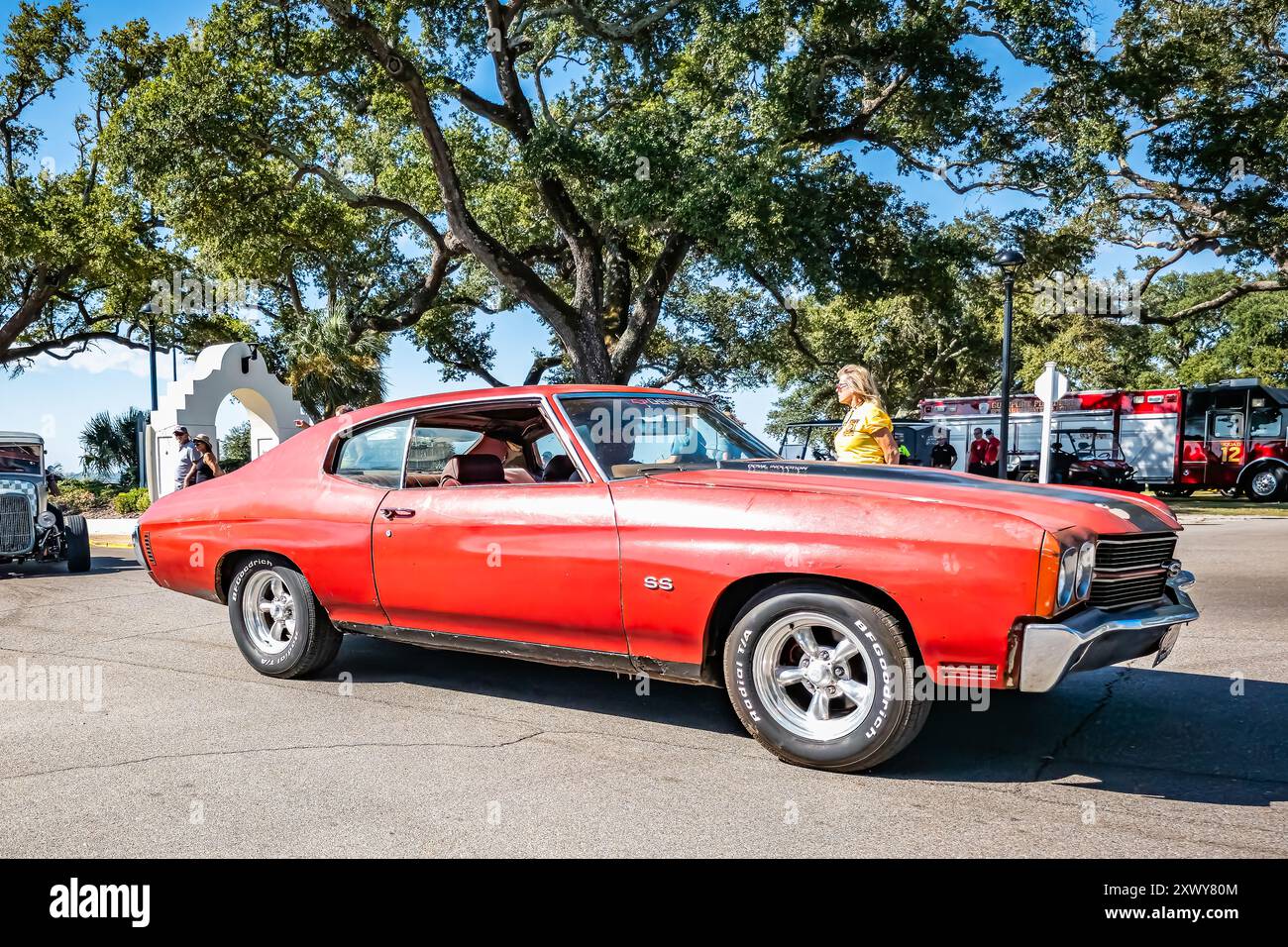 Gulfport, MS - October 02, 2023: High perspective side view of a 1970 ...