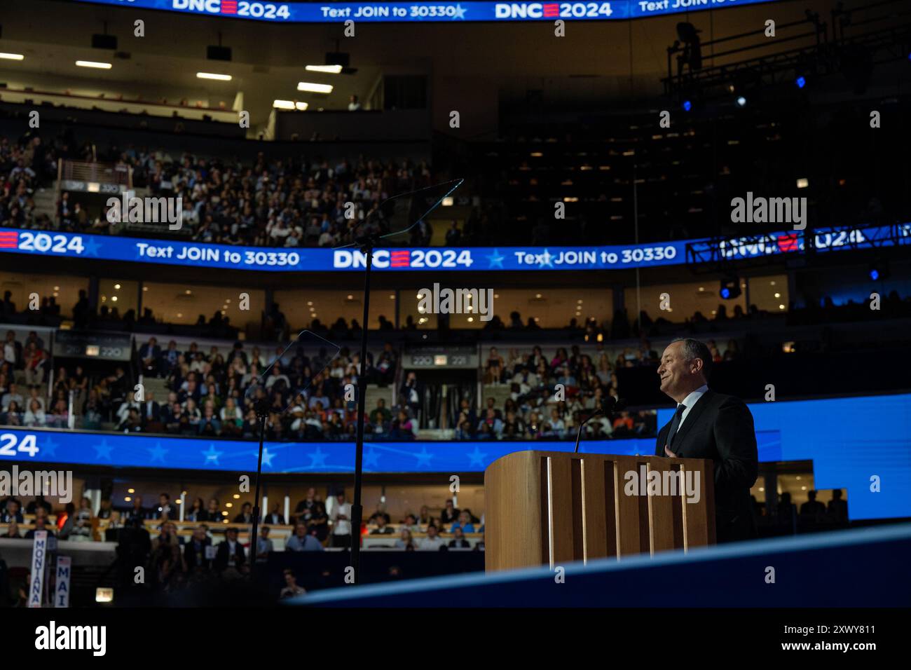 Second Gentleman Doug Emhoff delivers remarks at the 2024 Democratic ...