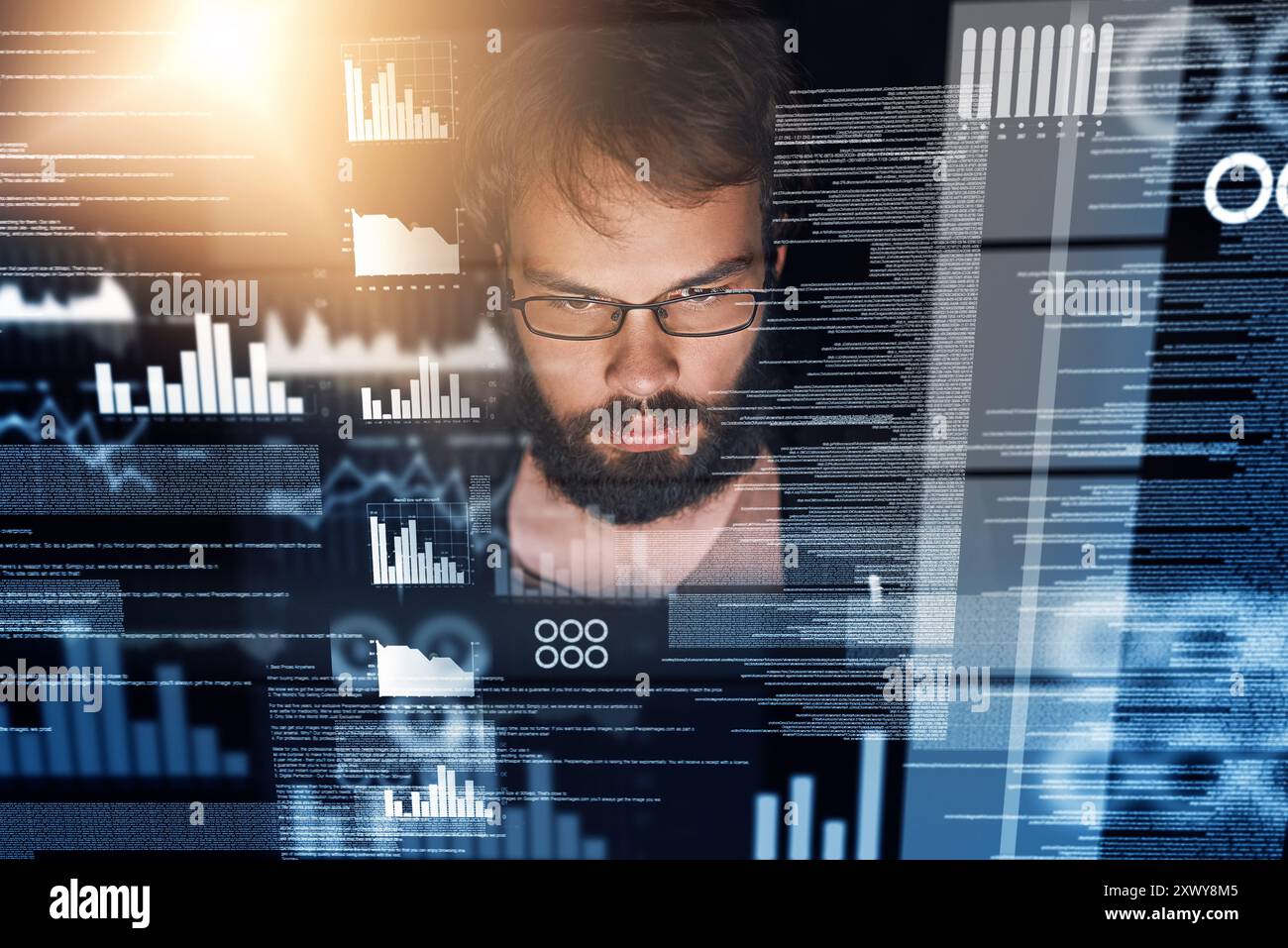 Man, overlay and programming with coding, database and analysis for ...