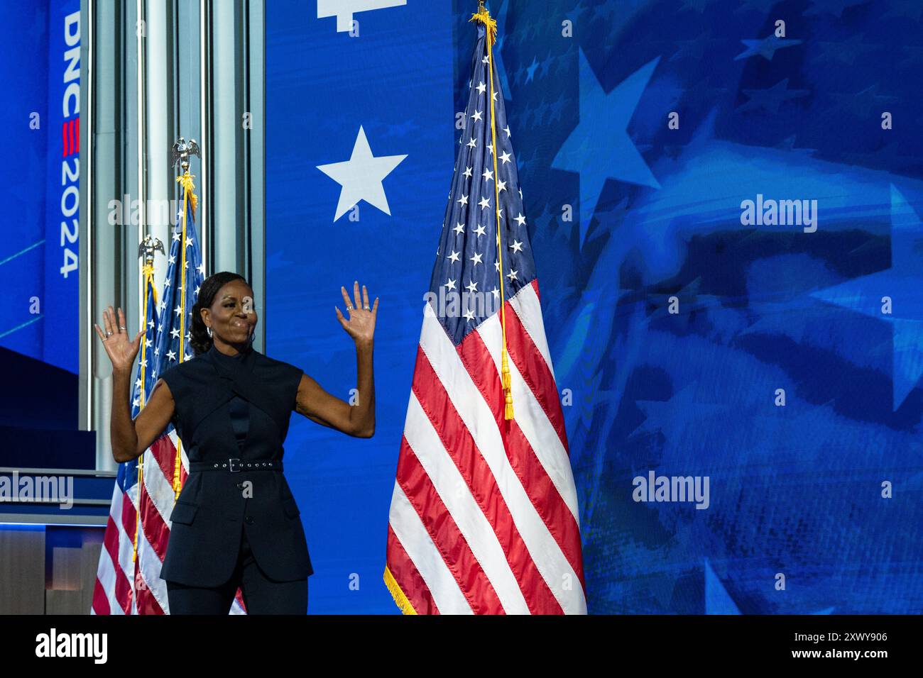 Former First Lady Michelle Obama delivers remarks at the 2024 ...