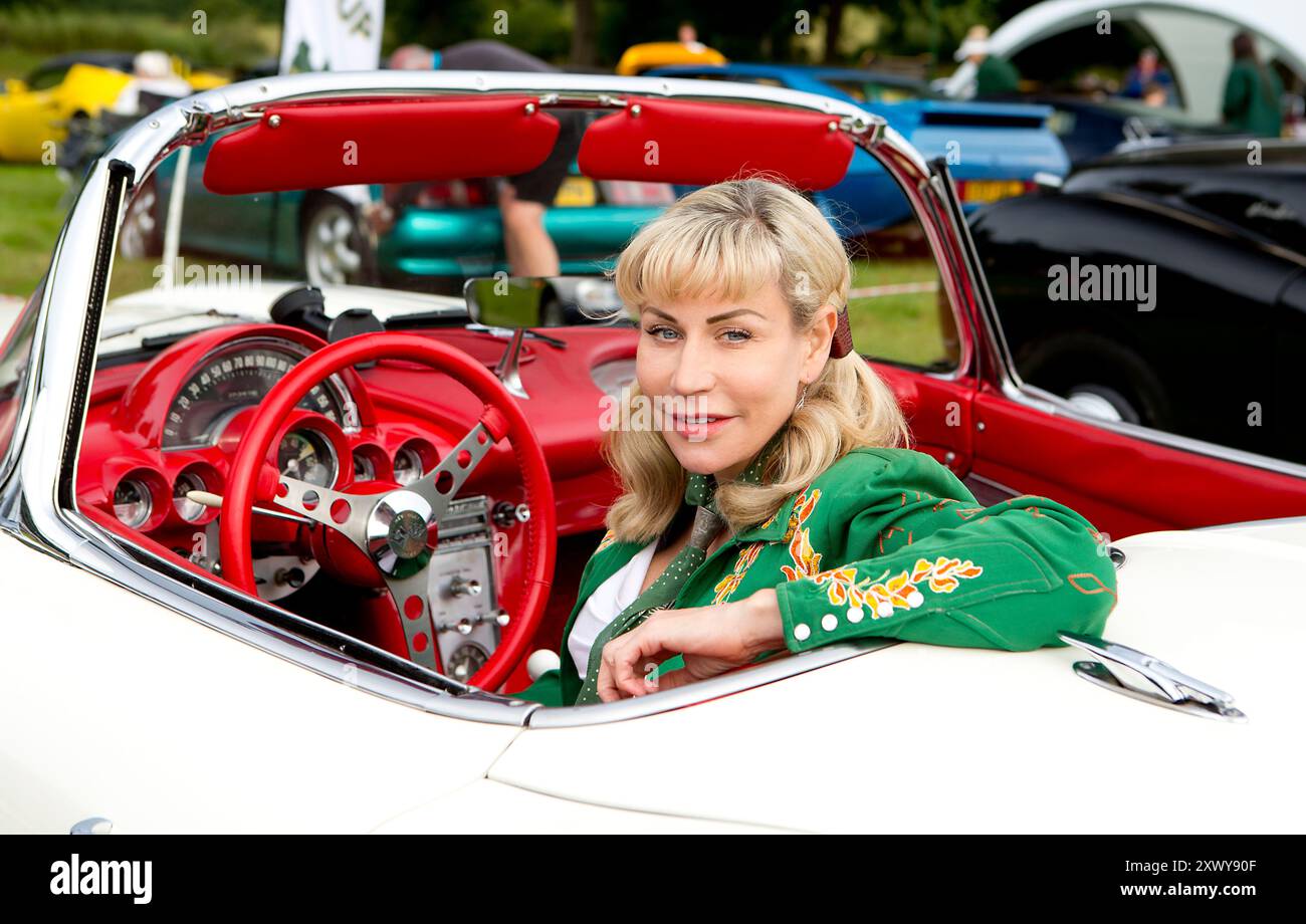 Rachel Corke with her 1961 Chevrolet Corvette at the Classics at ...