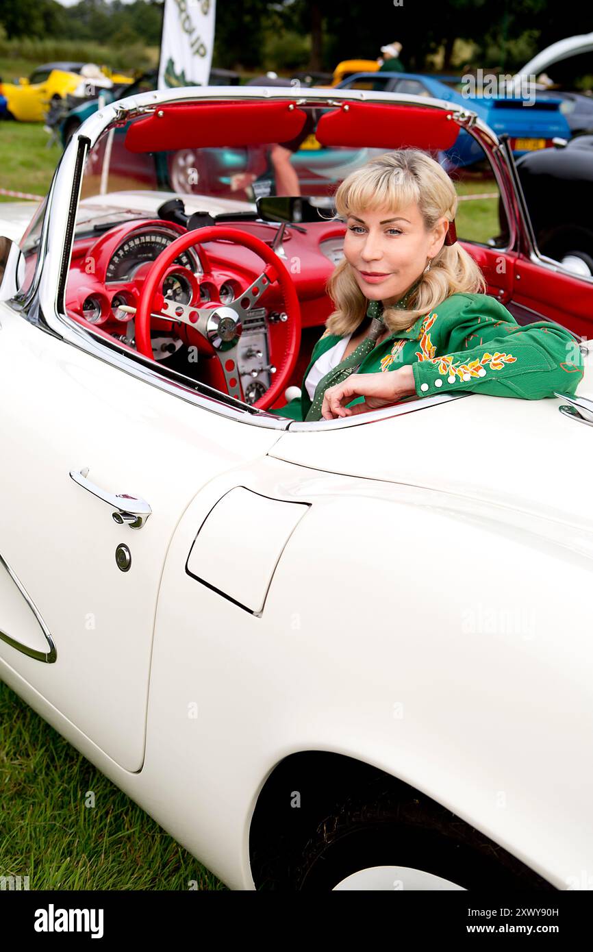 Rachel Corke with her 1961 Chevrolet Corvette at the Classics at ...