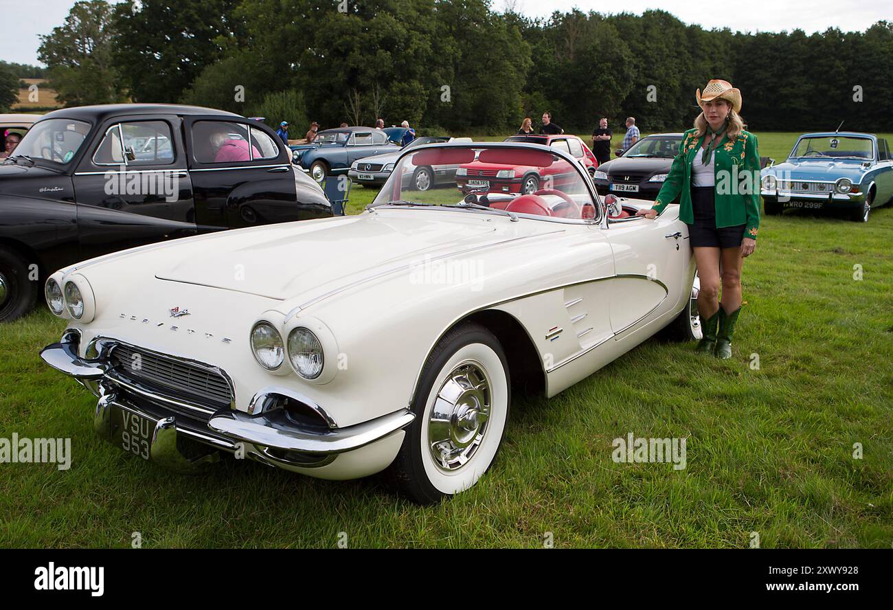 Rachel Corke with her 1961 Chevrolet Corvette at the Classics at ...