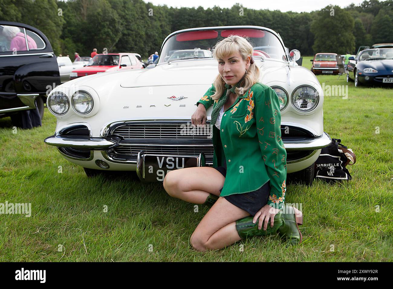 Rachel Corke with her 1961 Chevrolet Corvette at the Classics at ...