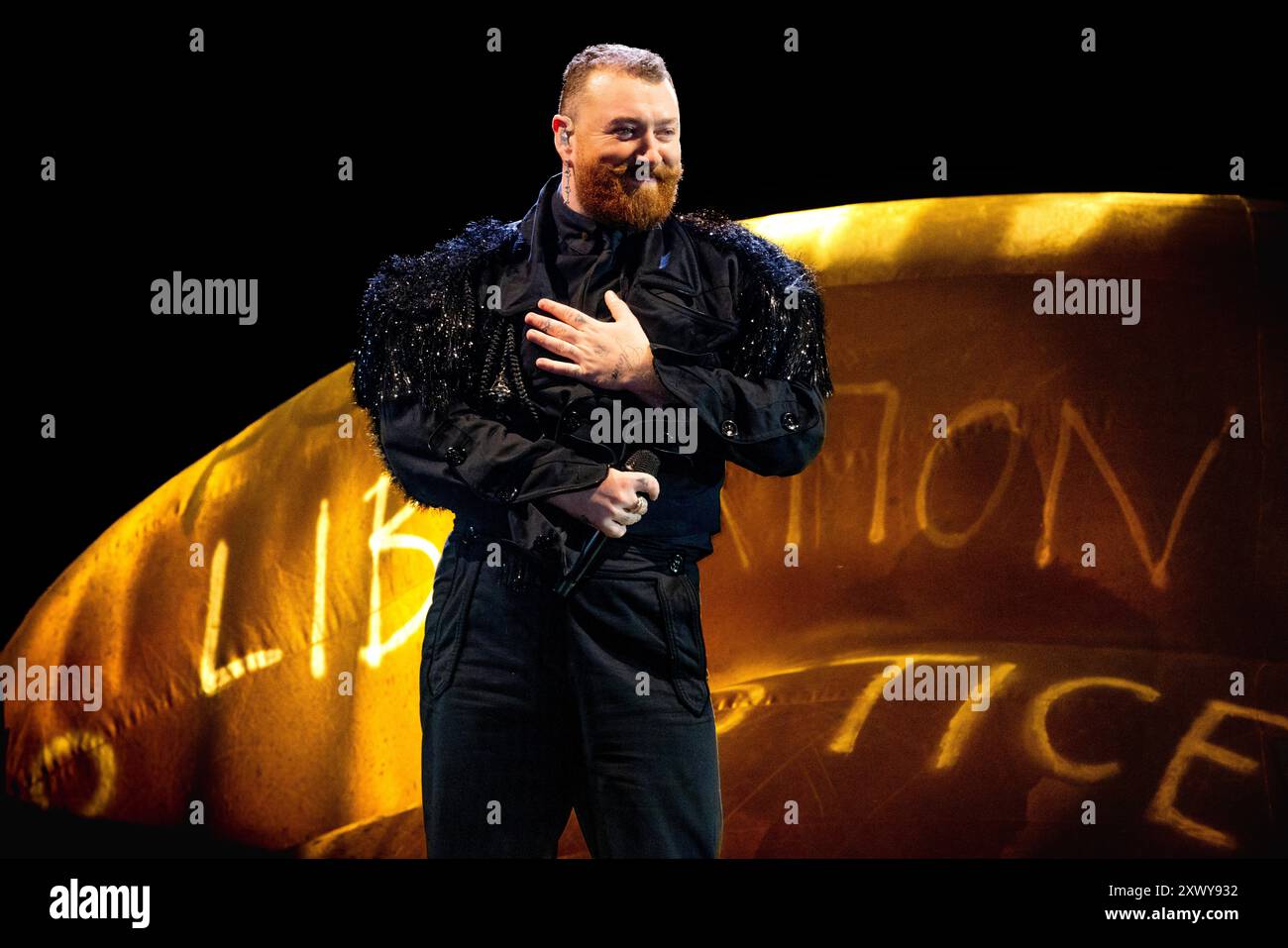 Hungary 11 August 2024 Sam Smith live at Sziget Festival in Budapest ...