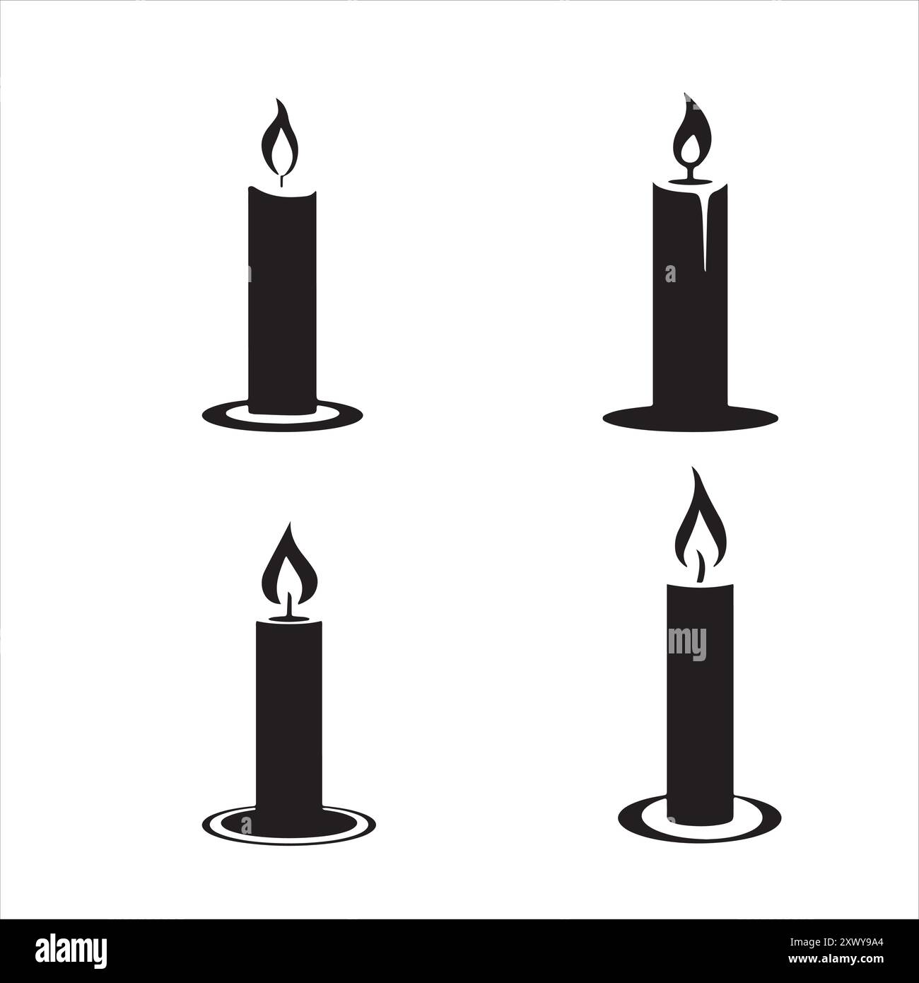 Birthday candle lit blue Stock Vector Images - Alamy