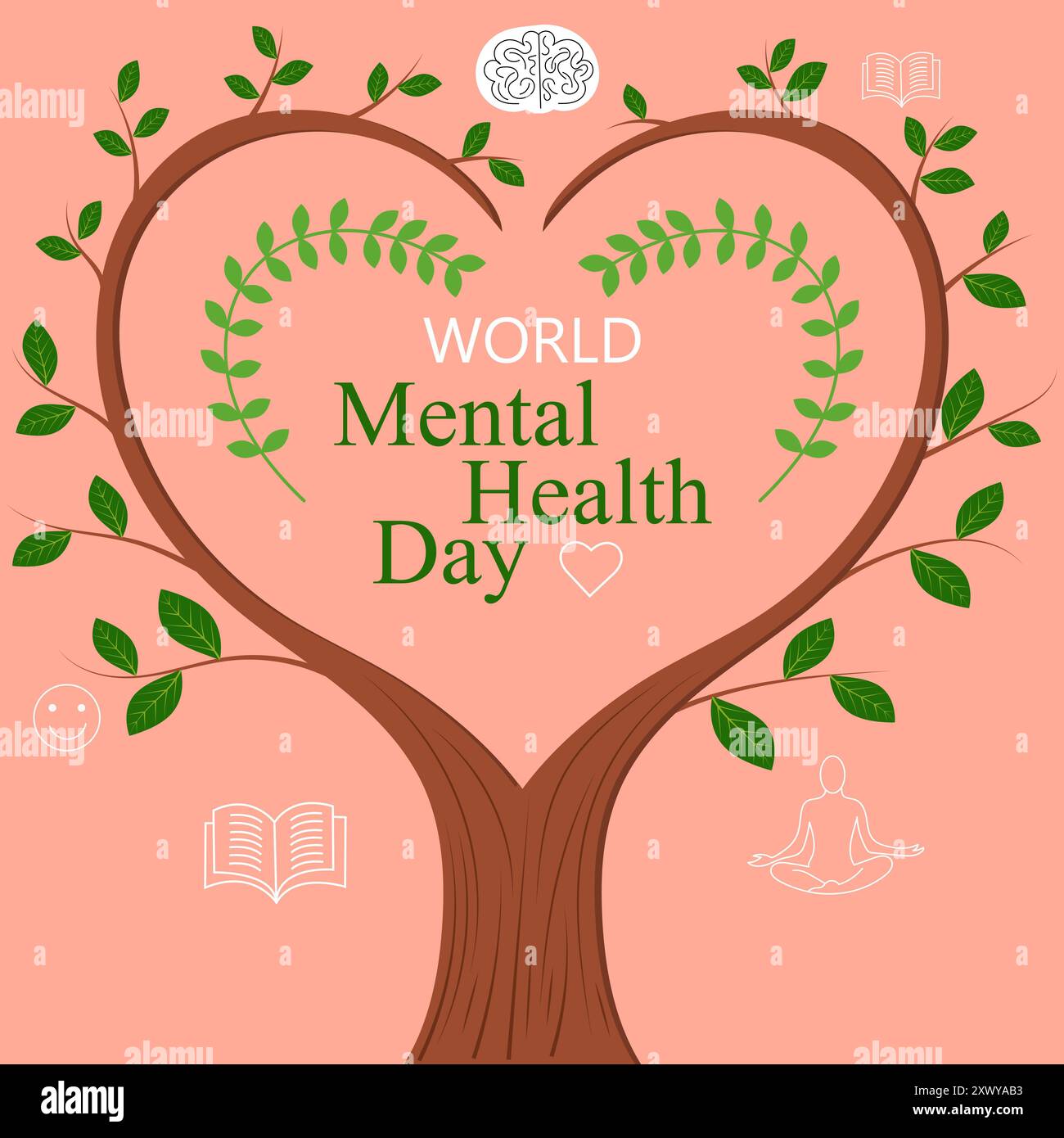Tree with text World Mental Health Day Stock Photo - Alamy