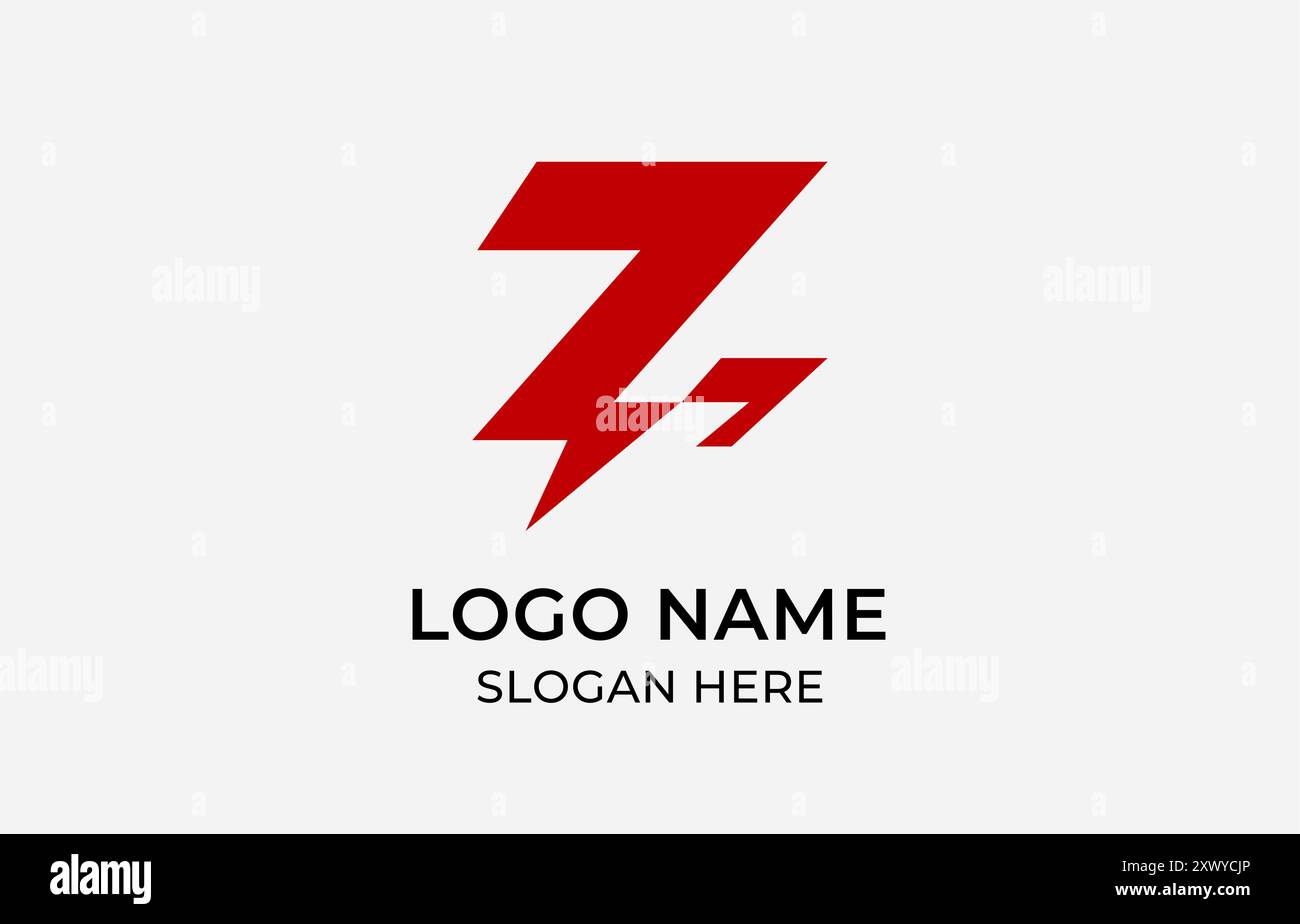 Logo minimalist letter Z and flash, thunder or power, electricity ...