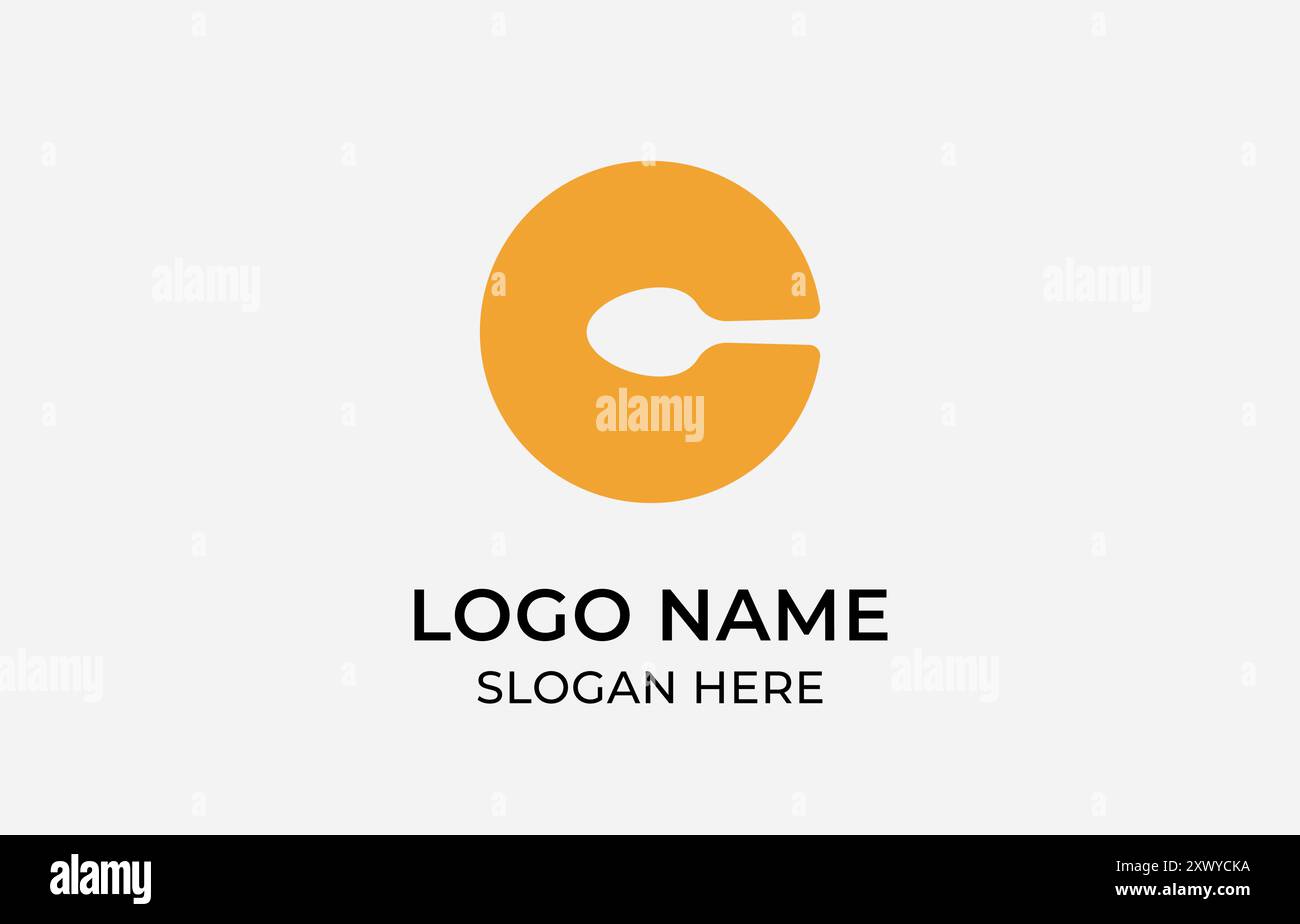Logo letter C and Spoon with negative space. restaurant, food, eatery ...