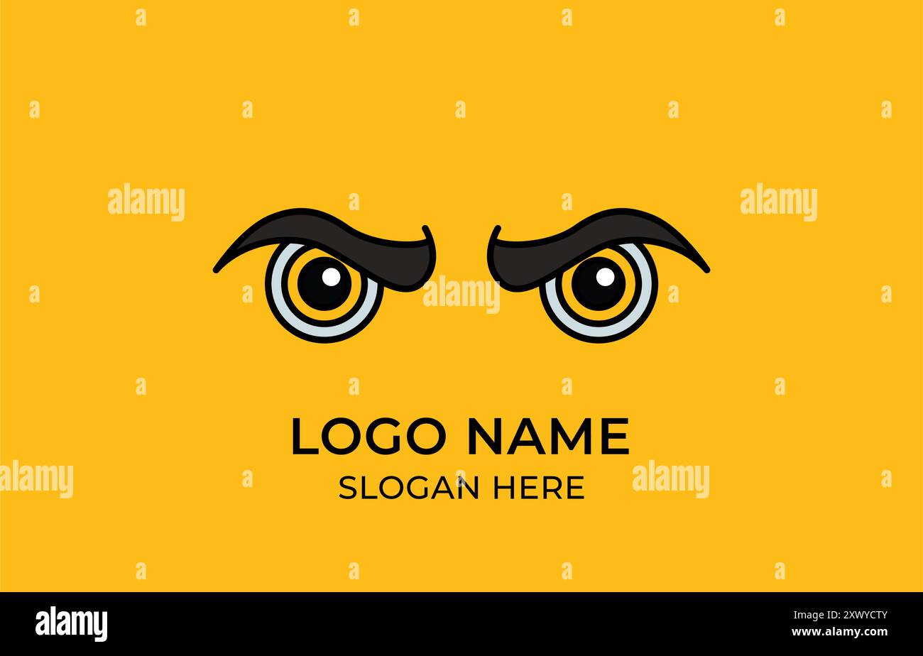Logo angry eye cartoon illustration style, movie, app movie, angry ...