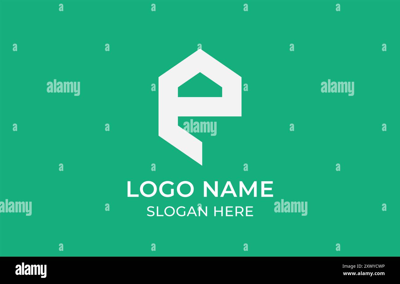 Logo Minimalist house or home and letter e in iconic pictogram ...