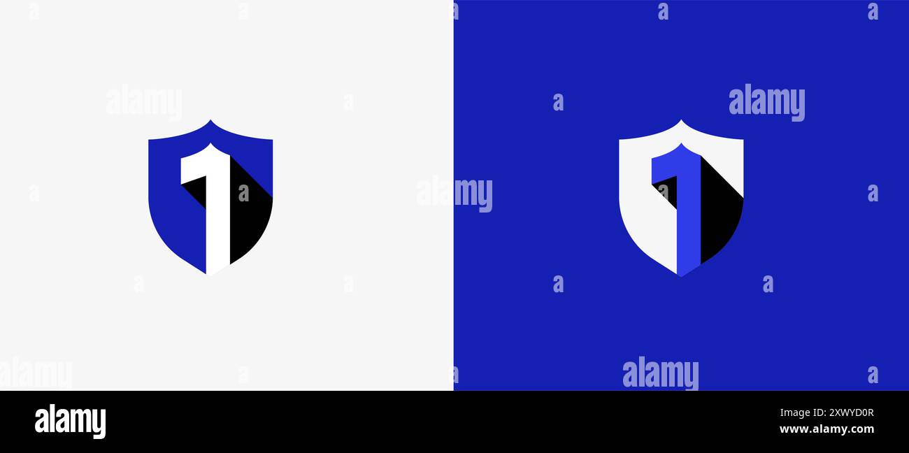 Logo number 1 and shield, tech, database, security, antivirus guard and ...