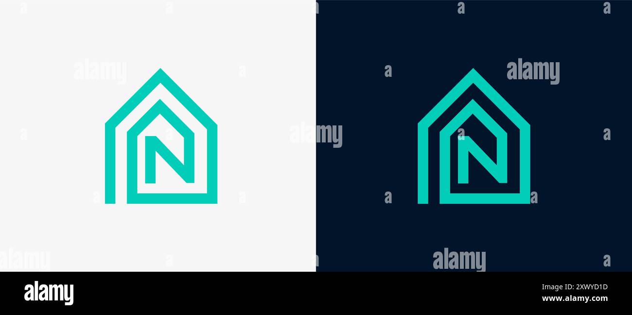 Logo Minimalist house or home and letter N in iconic pictogram ...