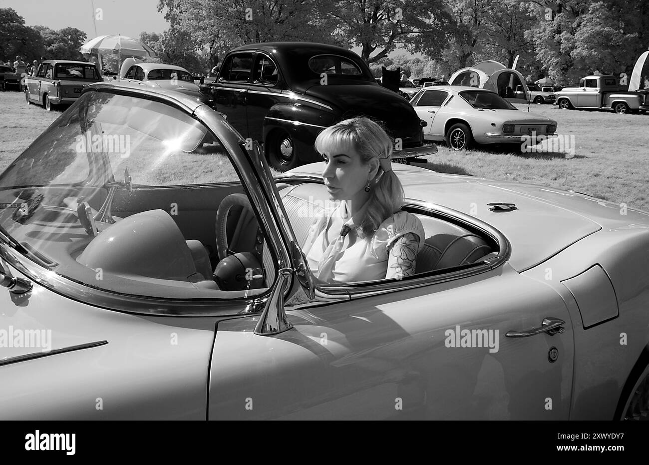 Rachel Corke with her 1961 Chevrolet Corvette at the Classics at ...