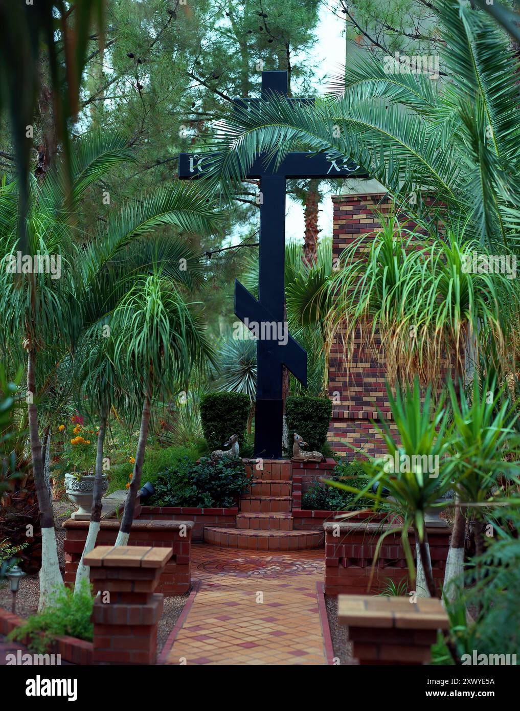 Greek orthodox chapel Cross at St. Anthony's monastery in Arizona Stock ...