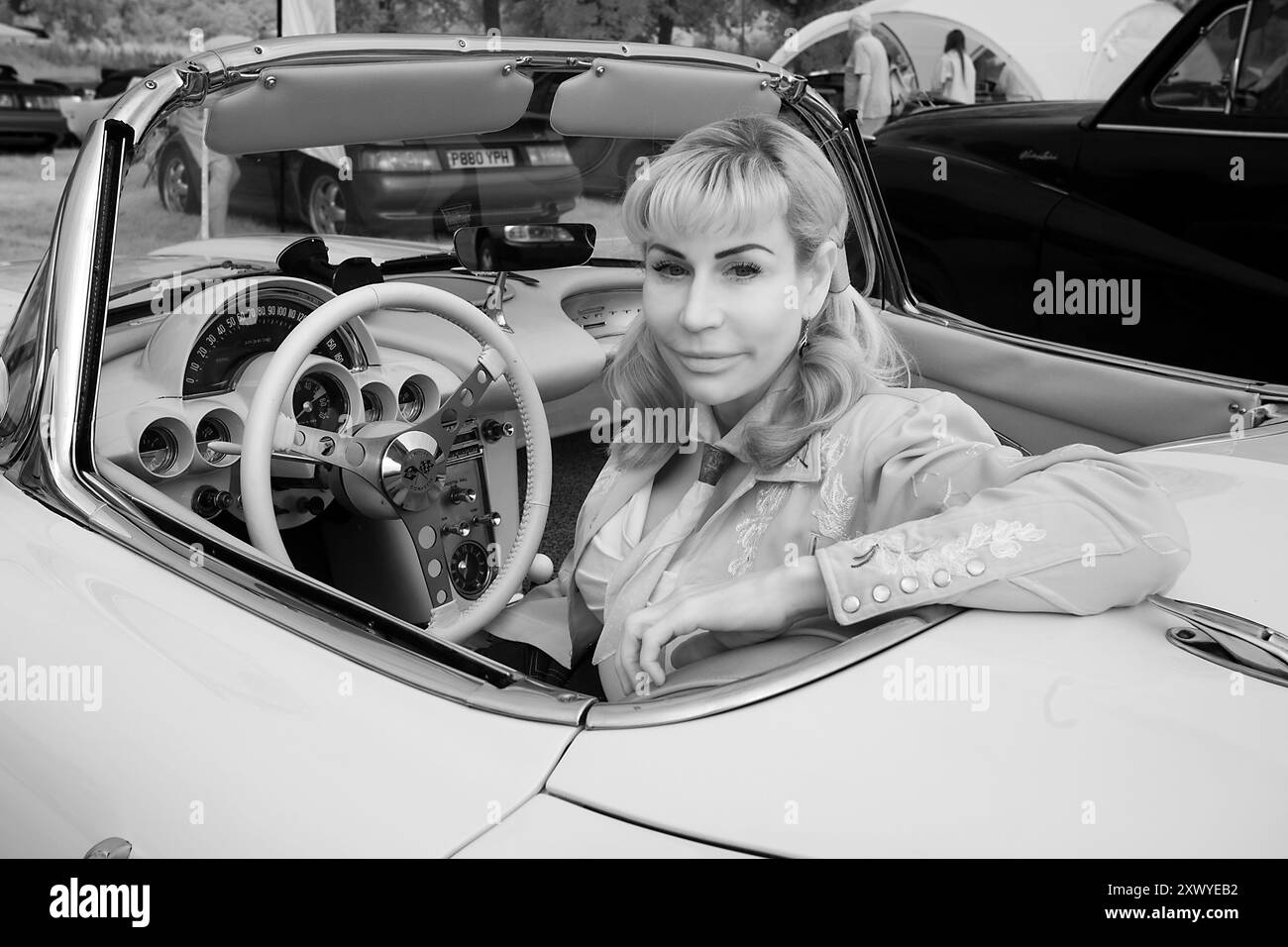 Rachel Corke in her 1961 Chevrolet Corvette at the Classics at ...