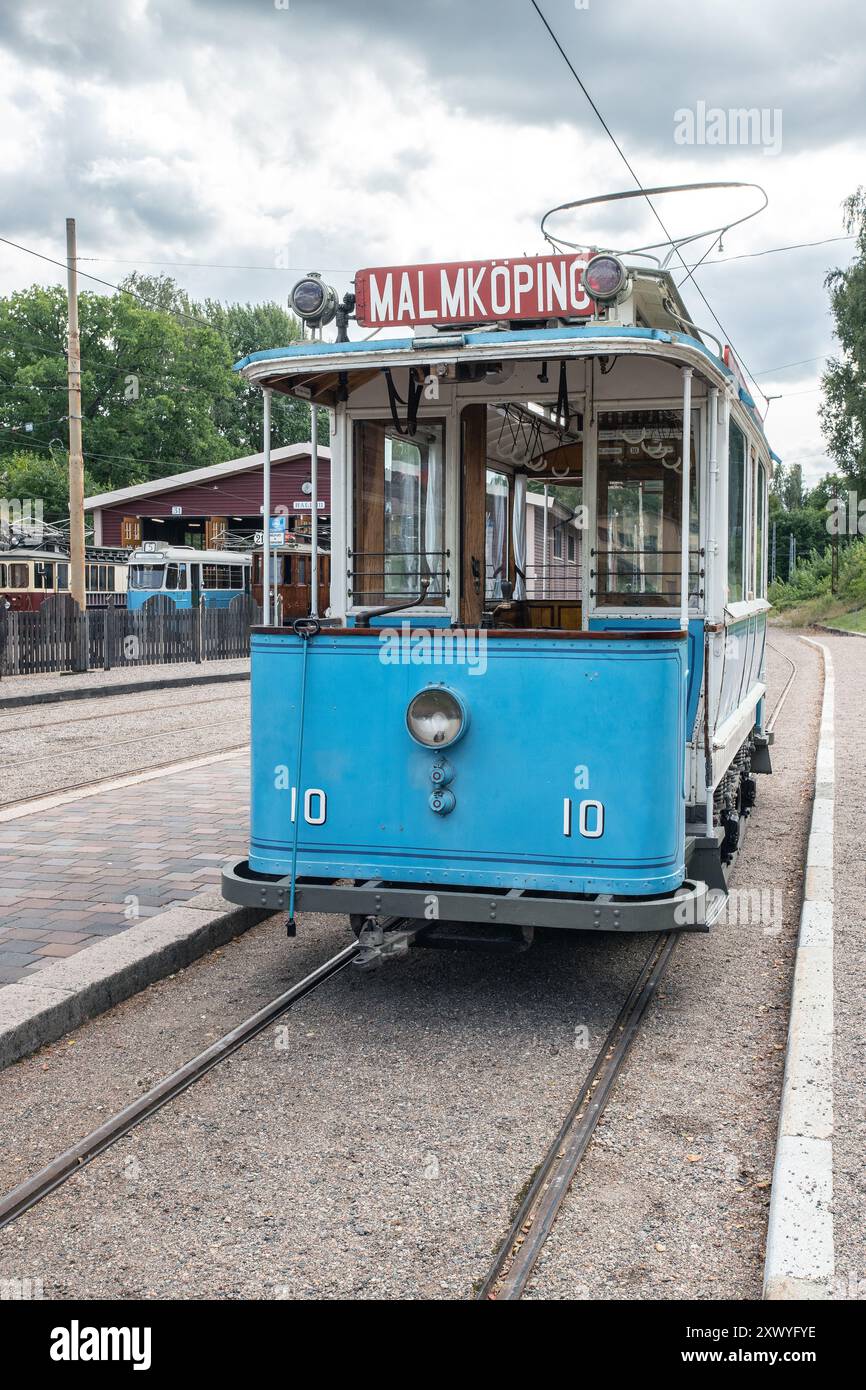 Old Trams is a tourist attraction at the Tramway Museum in Malmköping ...