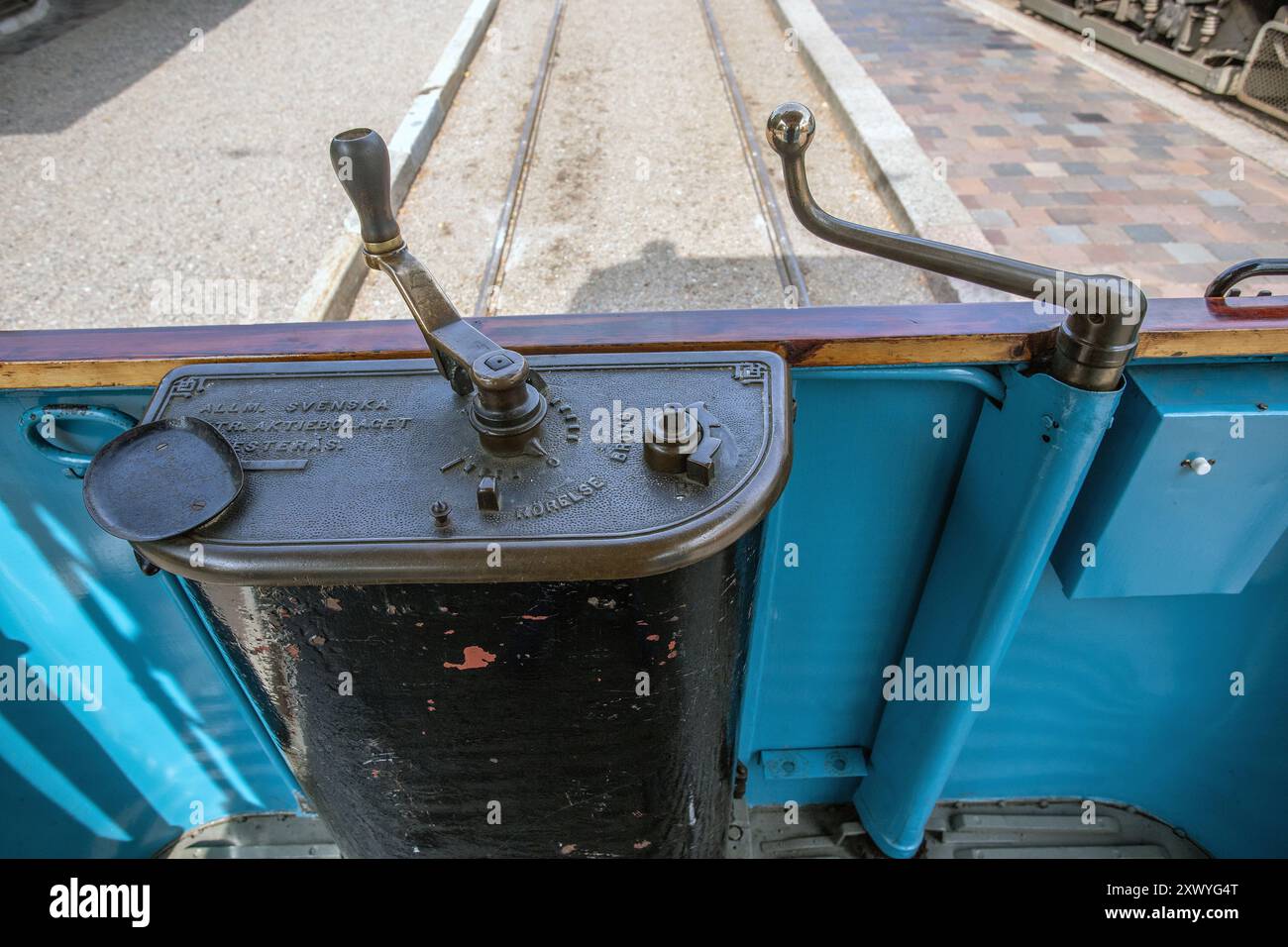 The driver's seat of an old tram Stock Photo - Alamy