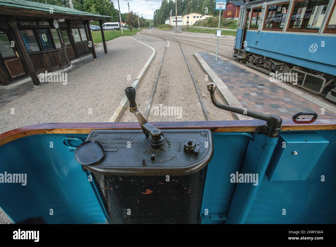 The driver's seat of an old tram Stock Photo - Alamy