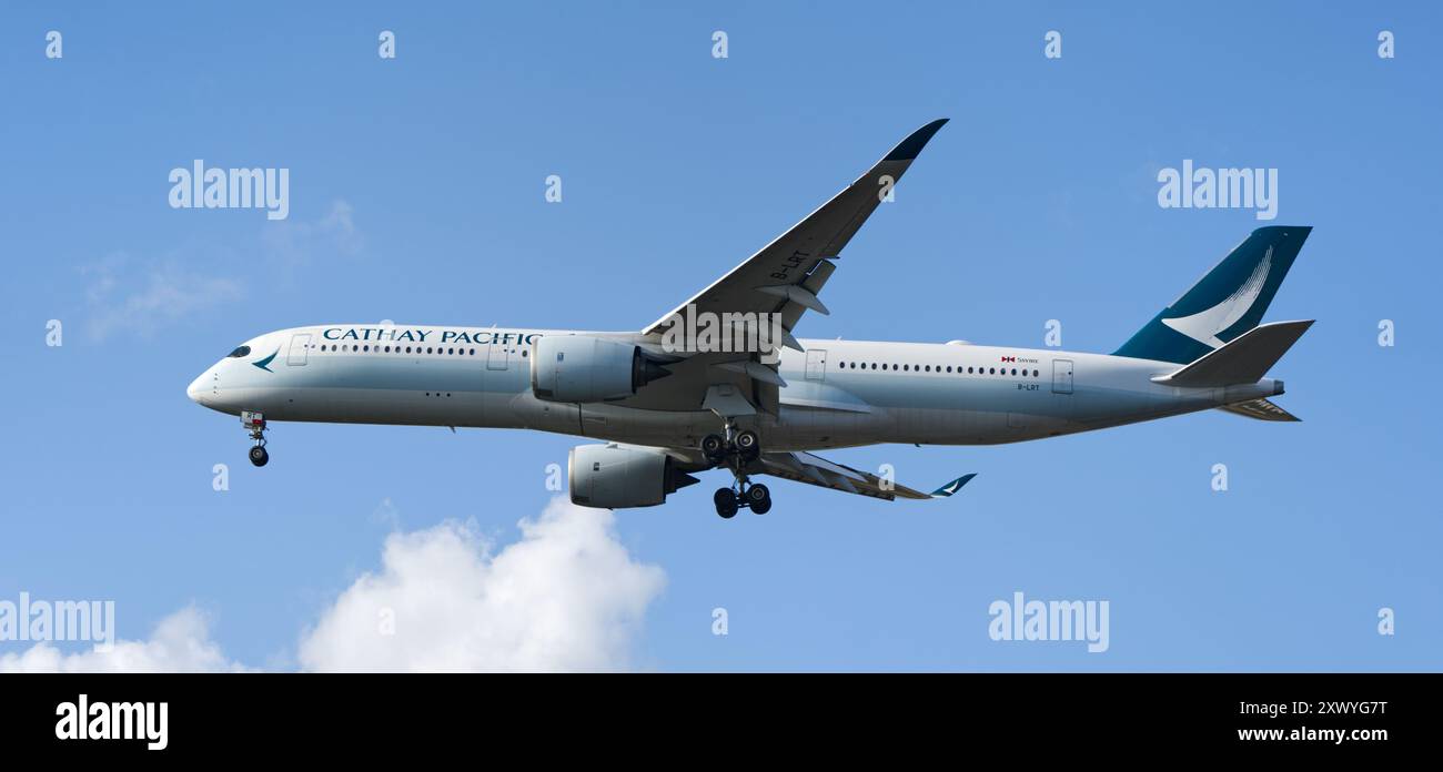 London, UK - August 20th 2024: Cathay Pacific Airlines Airbus a350 ...
