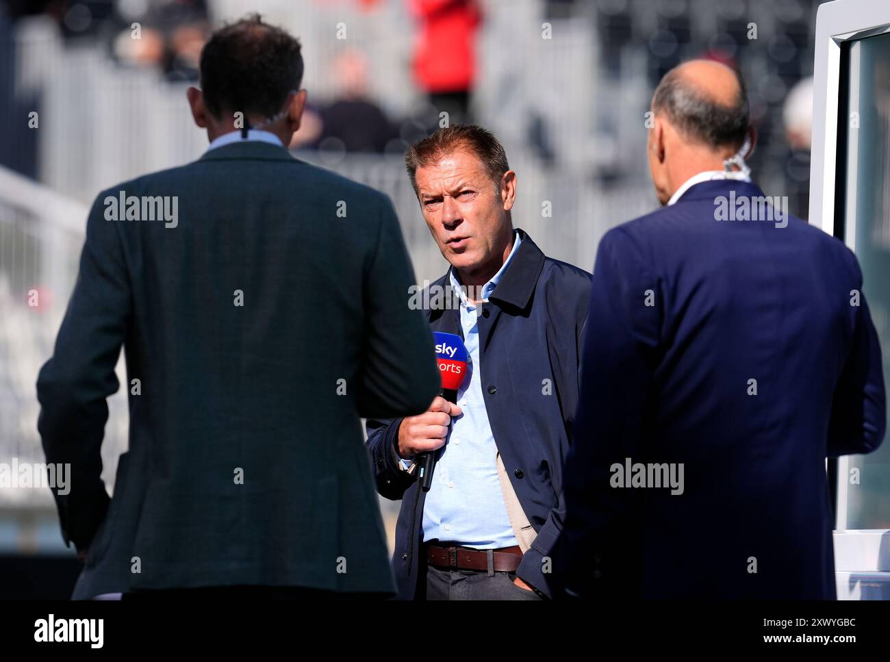 Sky Sports' Ian Ward during day one of the First Rothesay Test match at ...