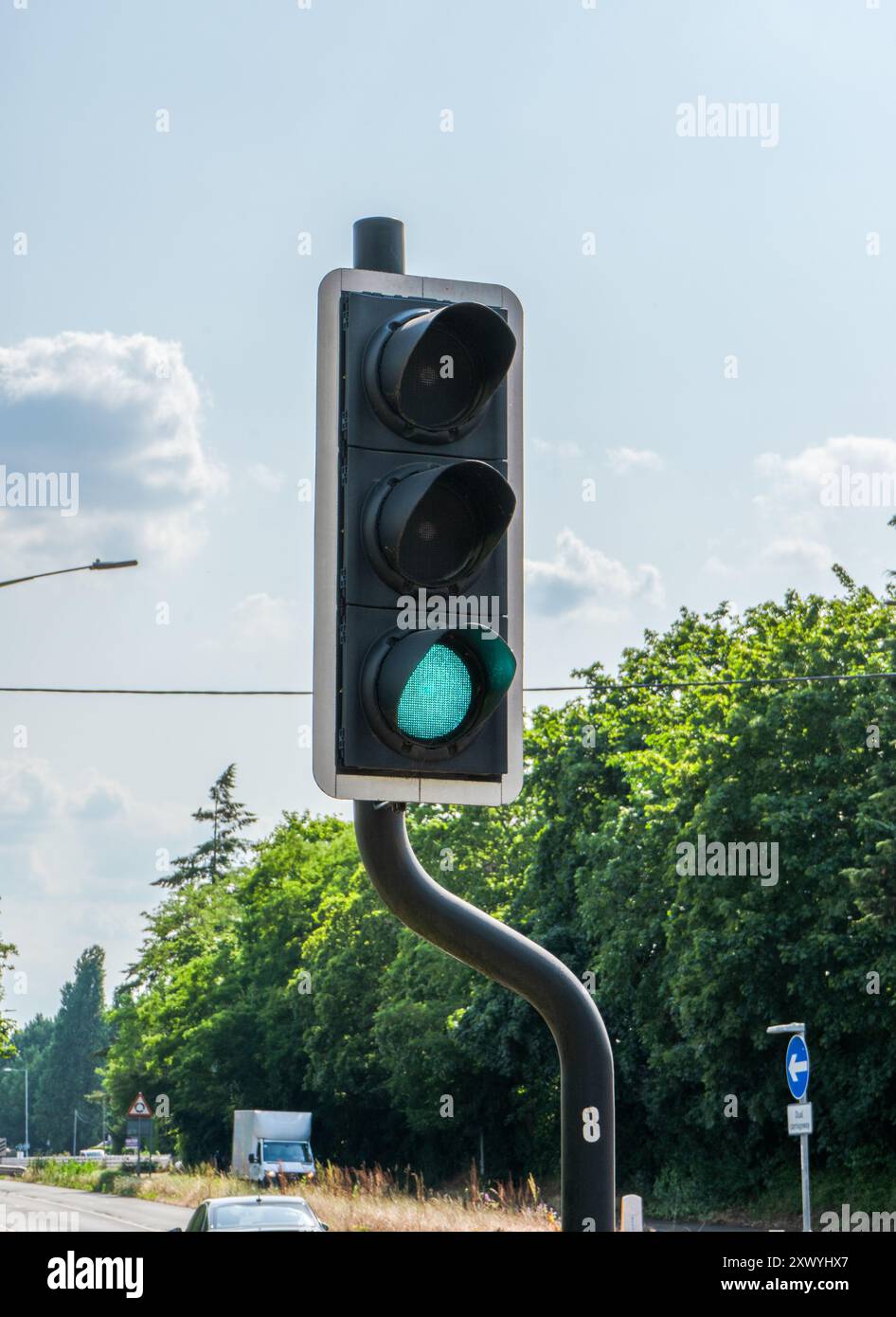 British Traffic Light Signal Green Stock Photo - Alamy