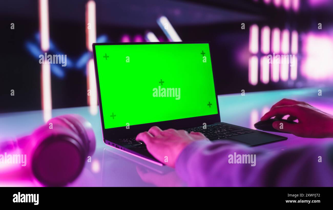 Over the Shoulder Footage with an Anonymous Gamer Playing an Online ...