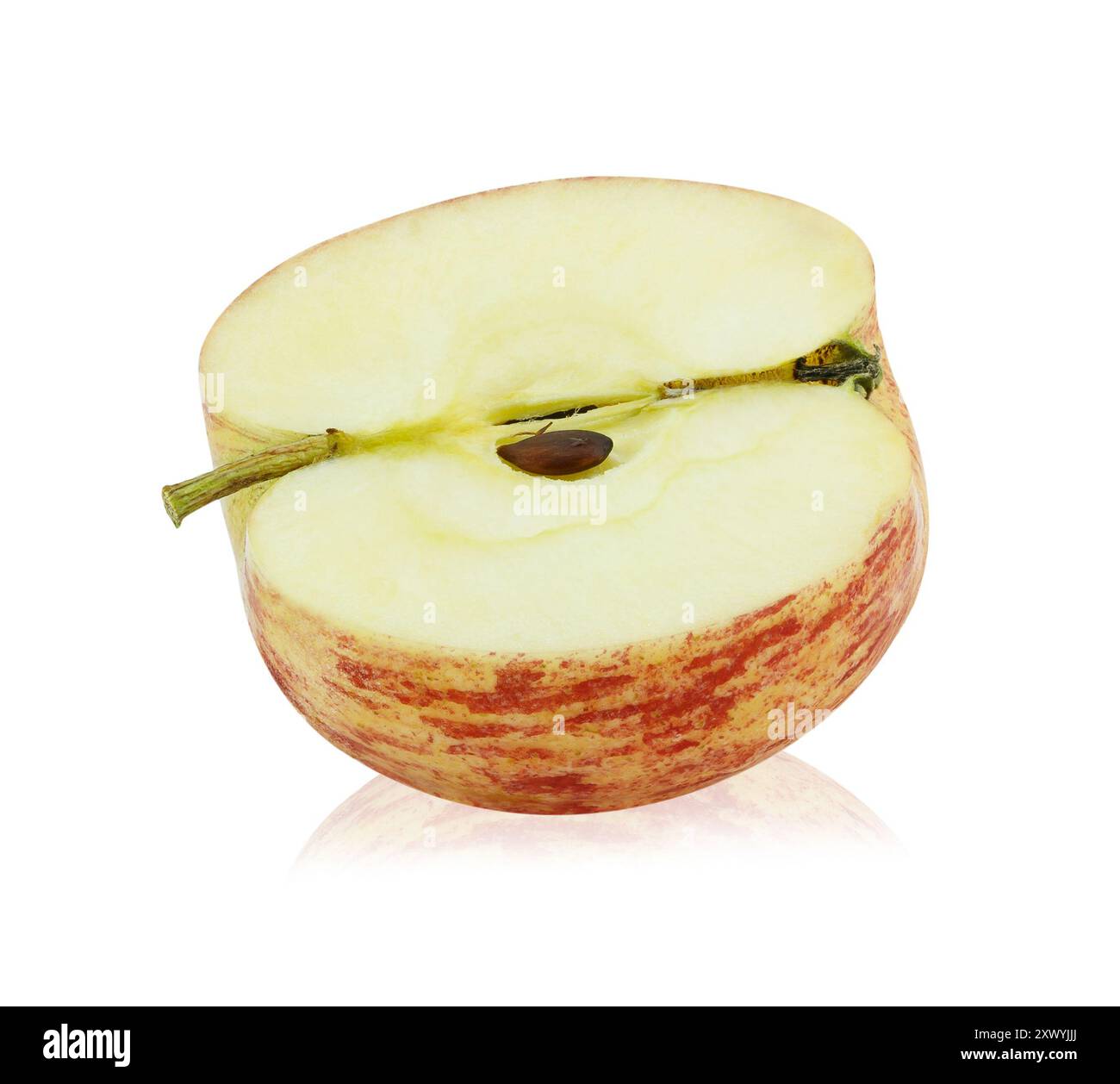 Cut red apple isolated on white Stock Photo - Alamy