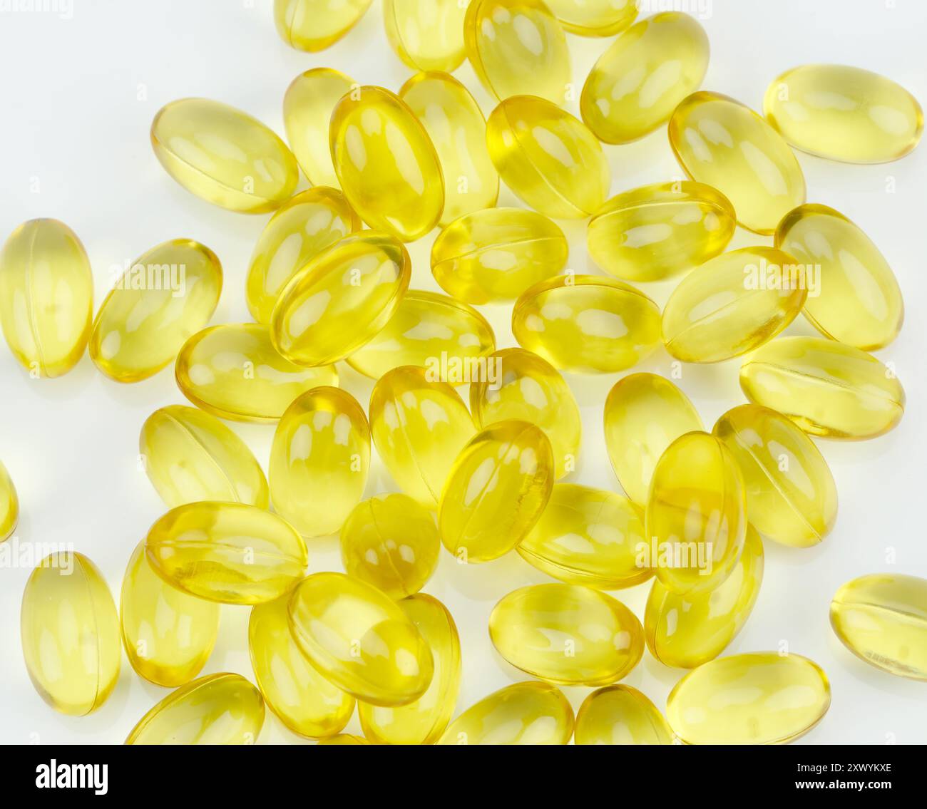 Fish oil isolated on white background Stock Photo - Alamy