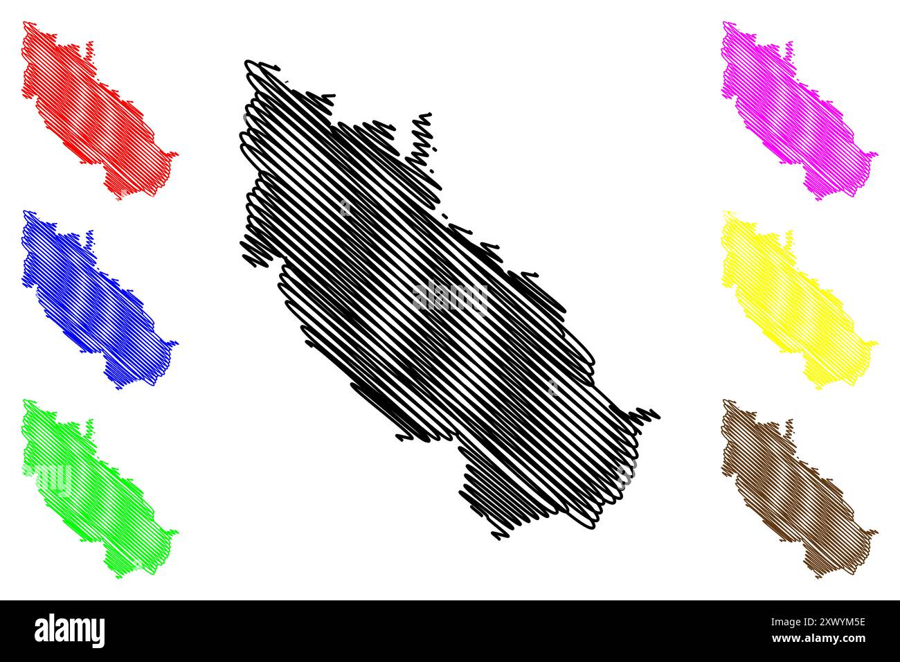 Uralla Shire (Commonwealth of Australia, New South Wales, NSW) map vector illustration, scribble ...