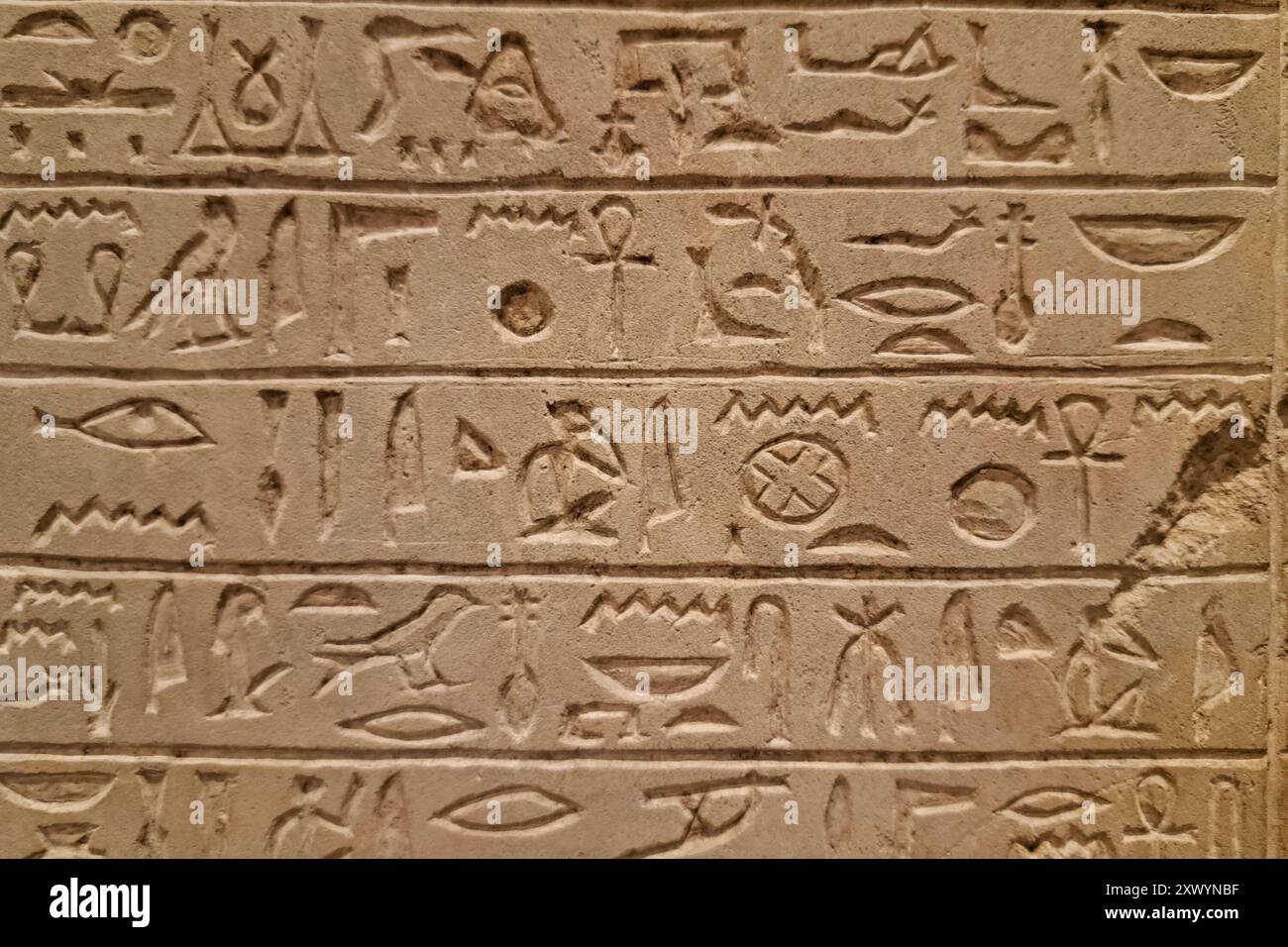 Ancient Egyptian stone carving with hieroglyphs, featuring intricate ...