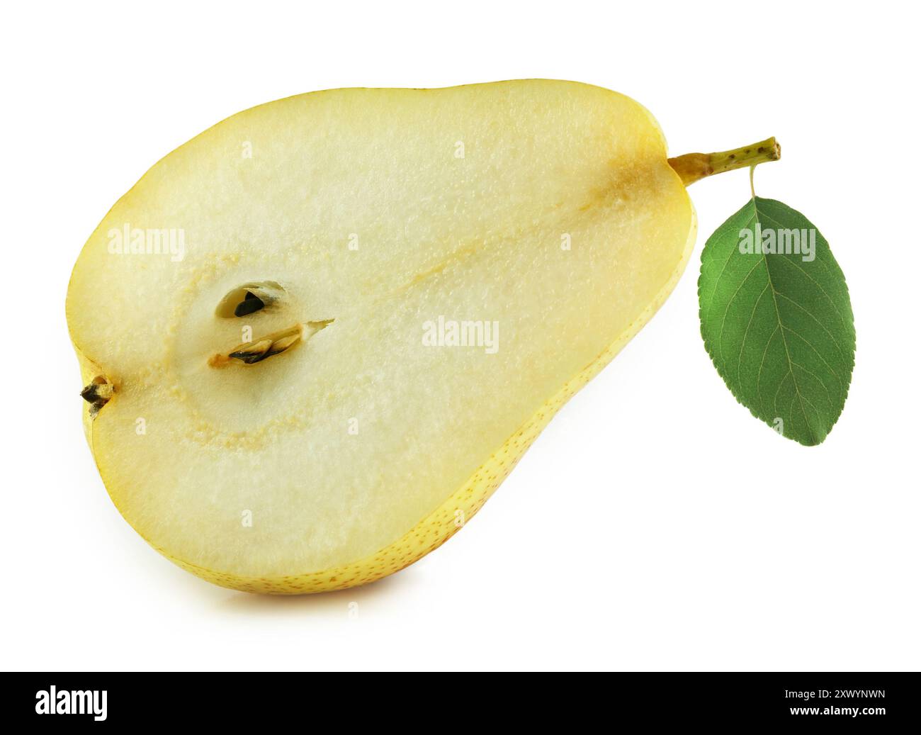 Half of pear isolated on white background Stock Photo - Alamy
