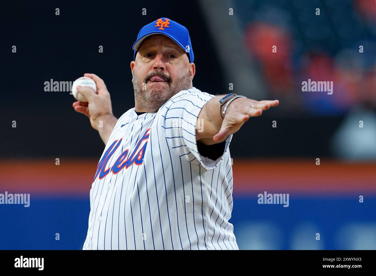 American actor and comedian Kevin James throws out the ceremonial first ...