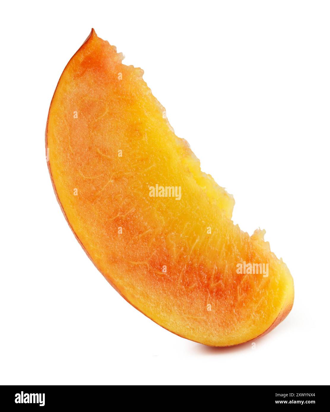 Nectarine fruit segment isolated on white background cutout Stock Photo ...