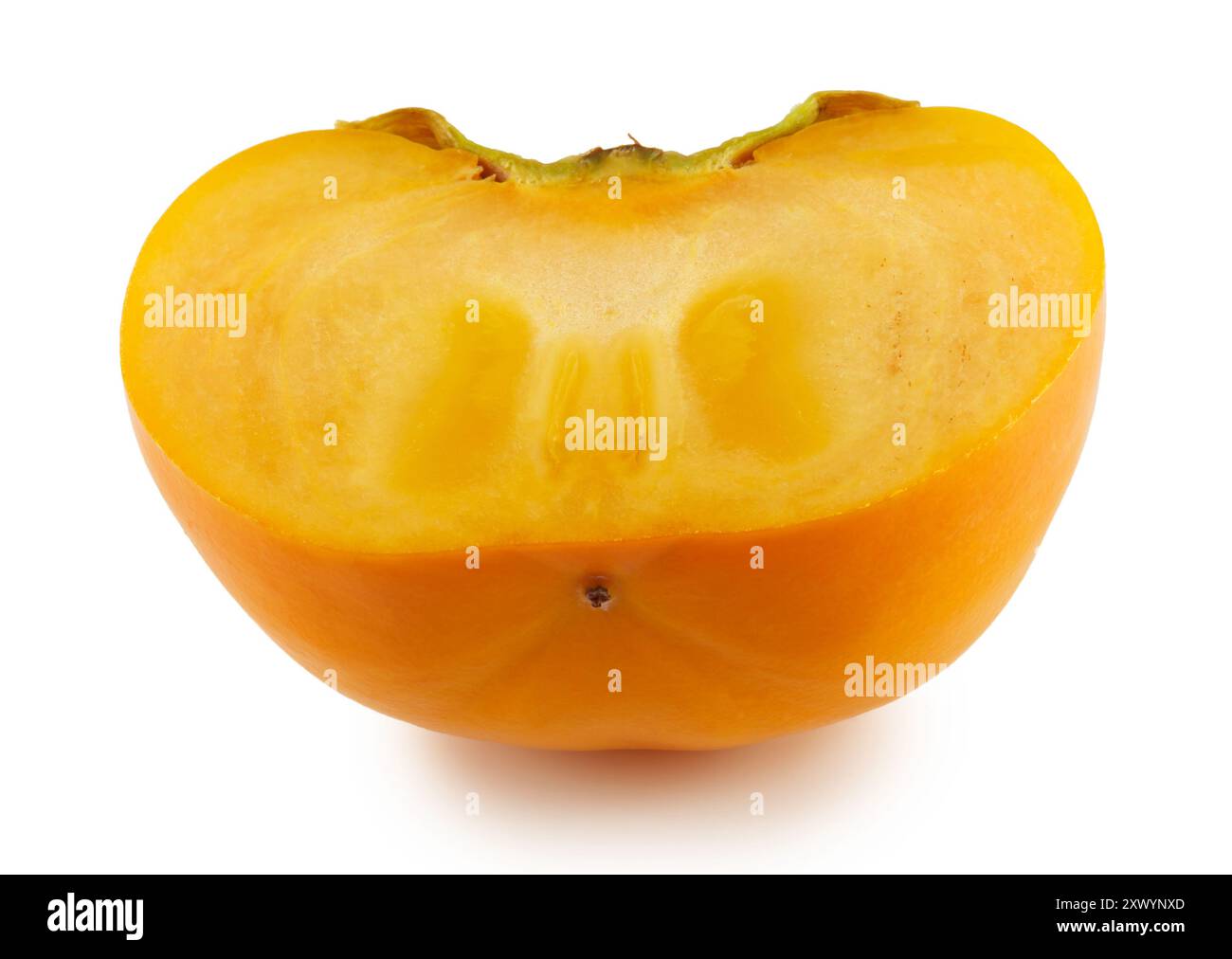 Persimmon slice isolated on white background Stock Photo - Alamy