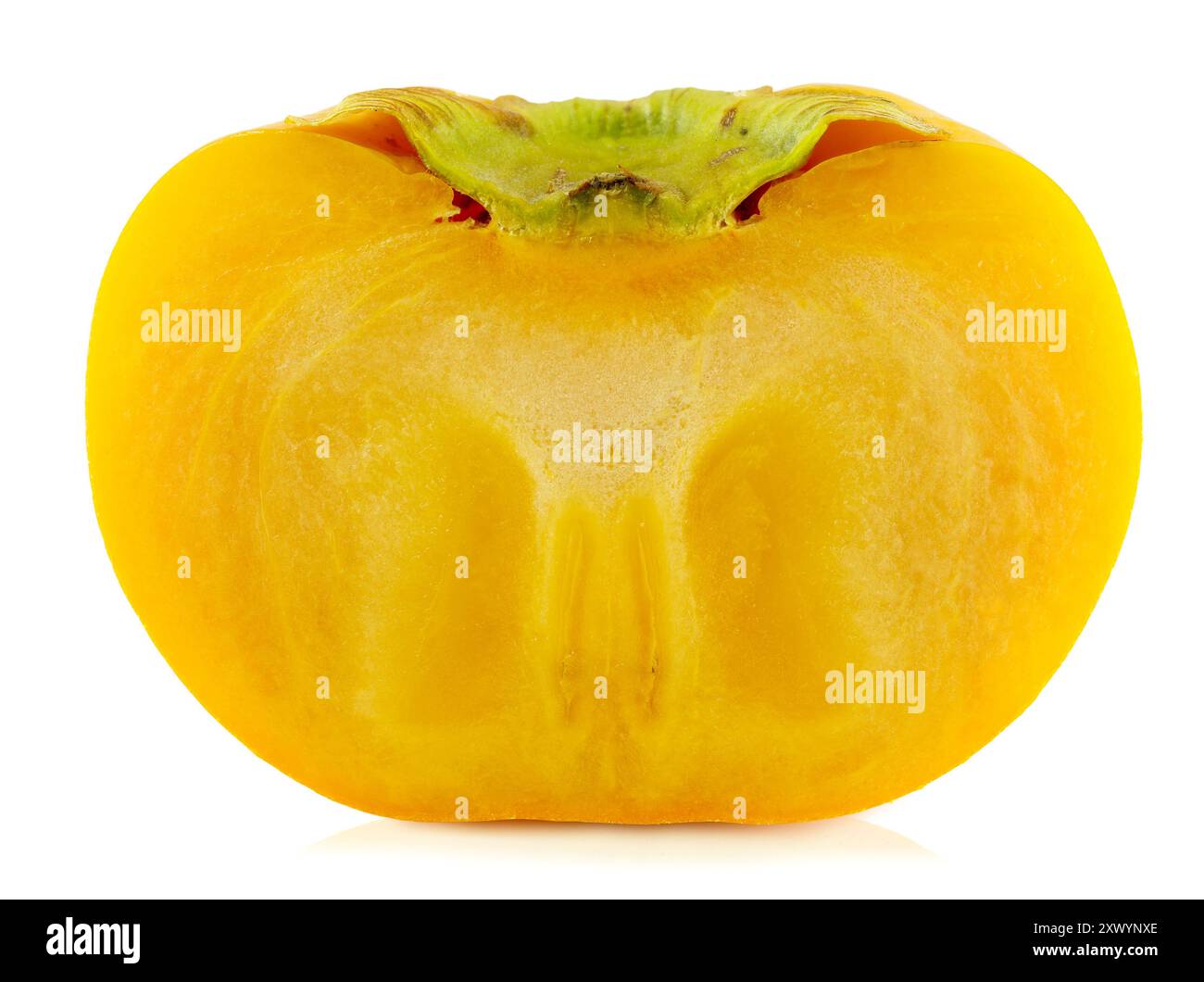 Persimmon slice isolated on white background Stock Photo - Alamy