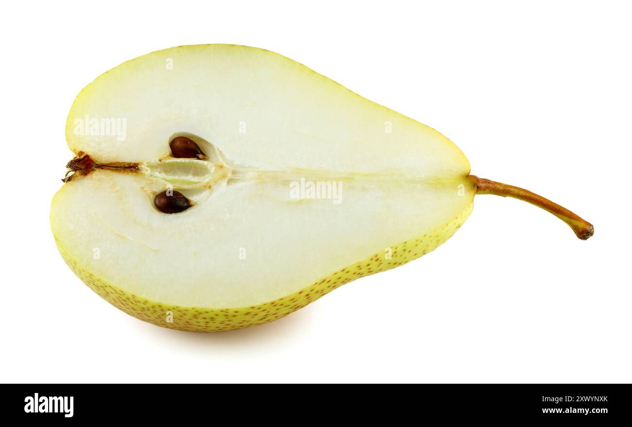 Half of pear isolated on white background Stock Photo - Alamy