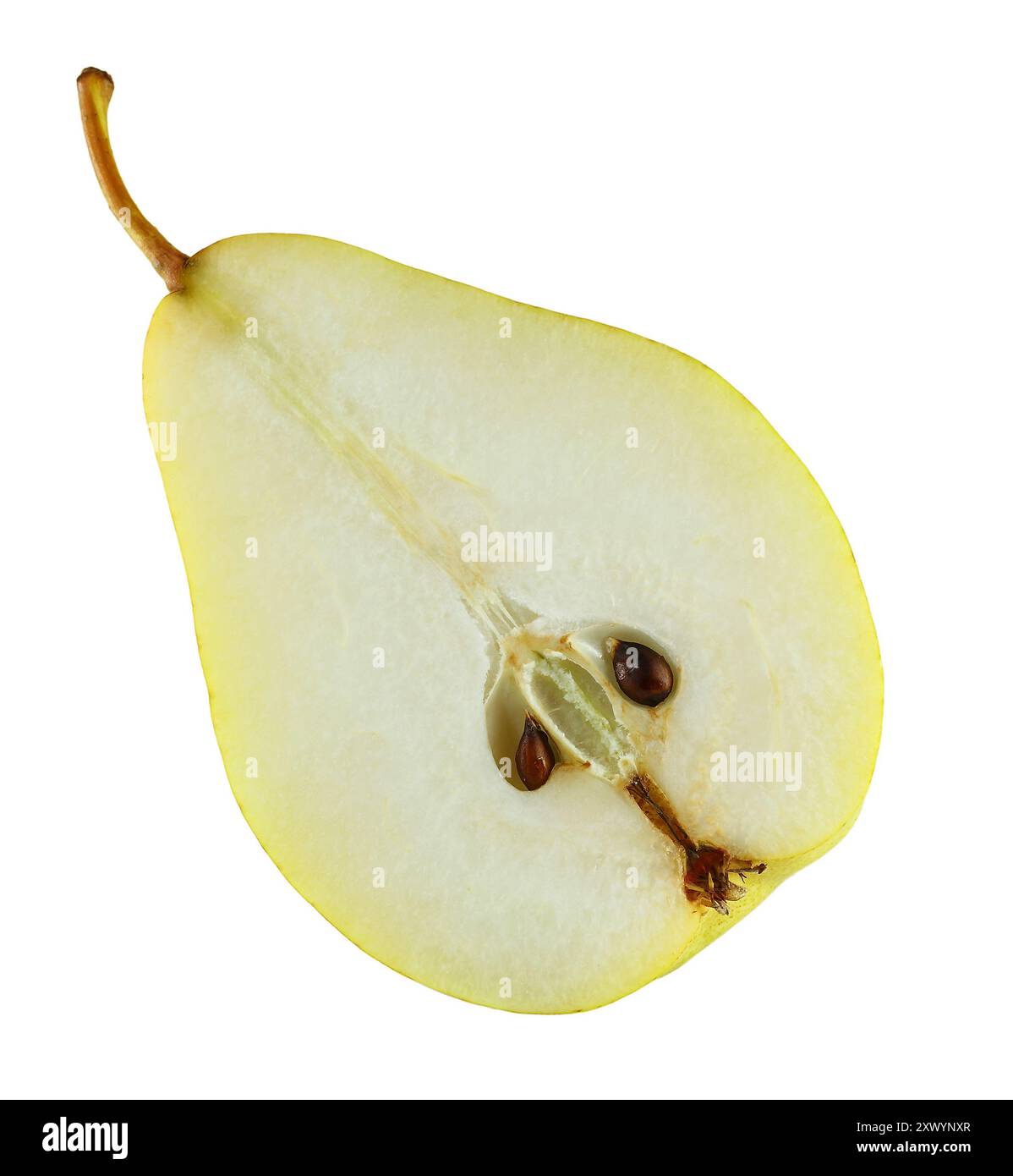 Half of pear isolated on white background Stock Photo - Alamy
