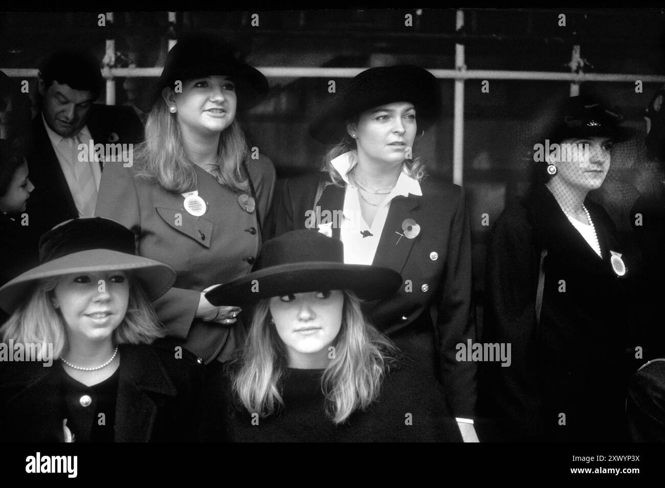 1990s UK group young posh wealthy Sloane Ranger women with matching ...