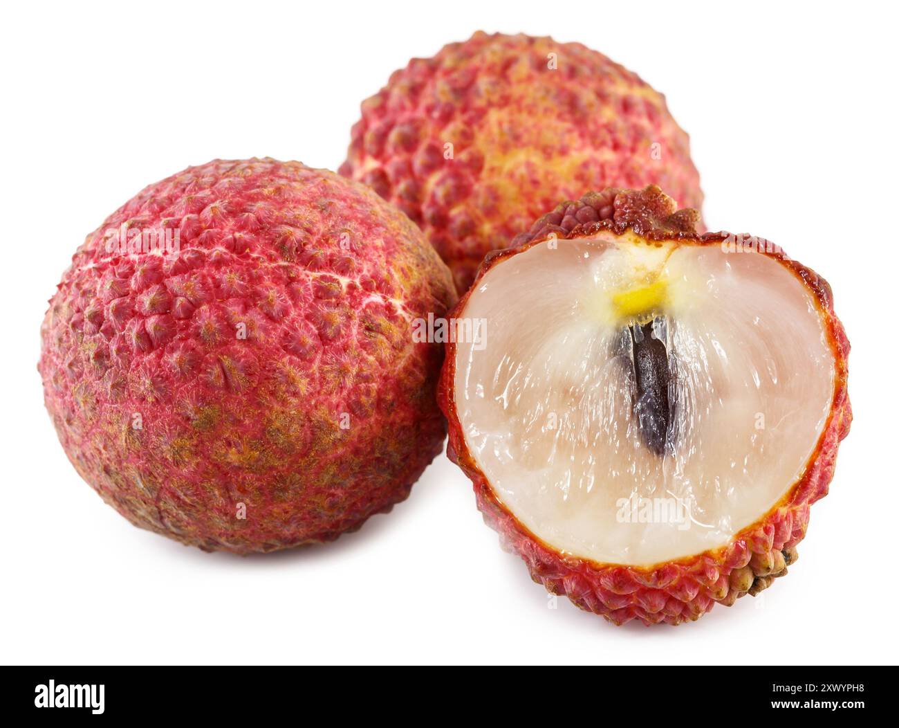 Lychee. Fresh lychees isolated on white Stock Photo - Alamy