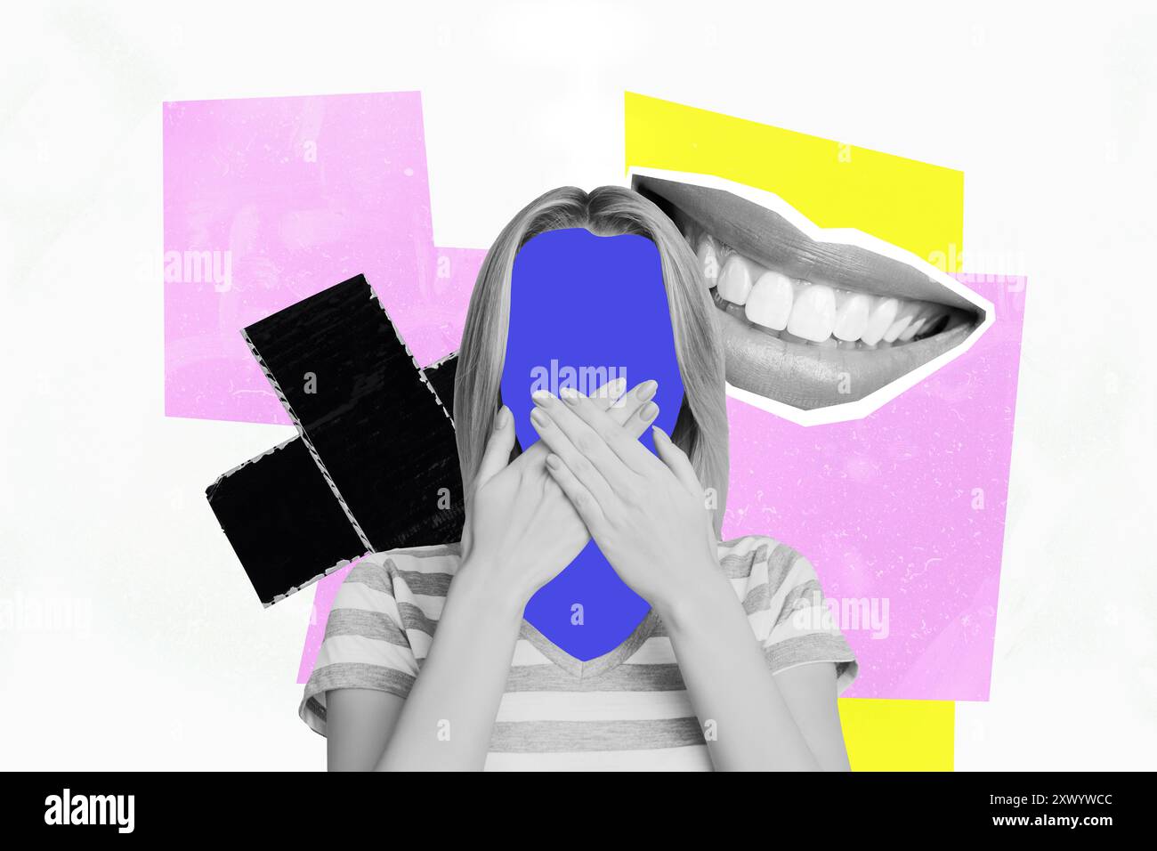 Composite trend artwork photo collage of caricature personage faceless ...