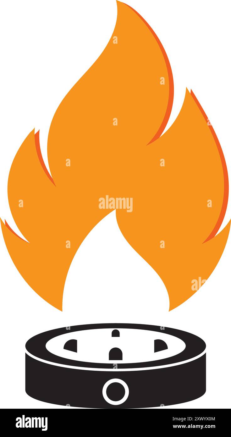 modern gas stove logo illustration element design Stock Vector Image ...