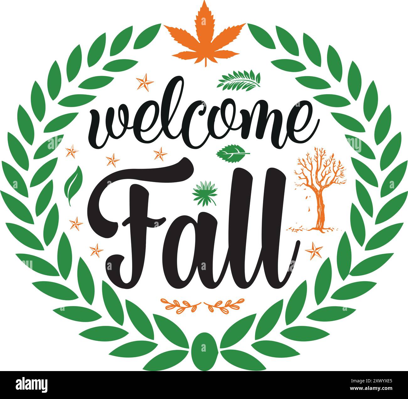 Fall SVG Design Lettering Concept Typography T-Shirt Design Stock ...