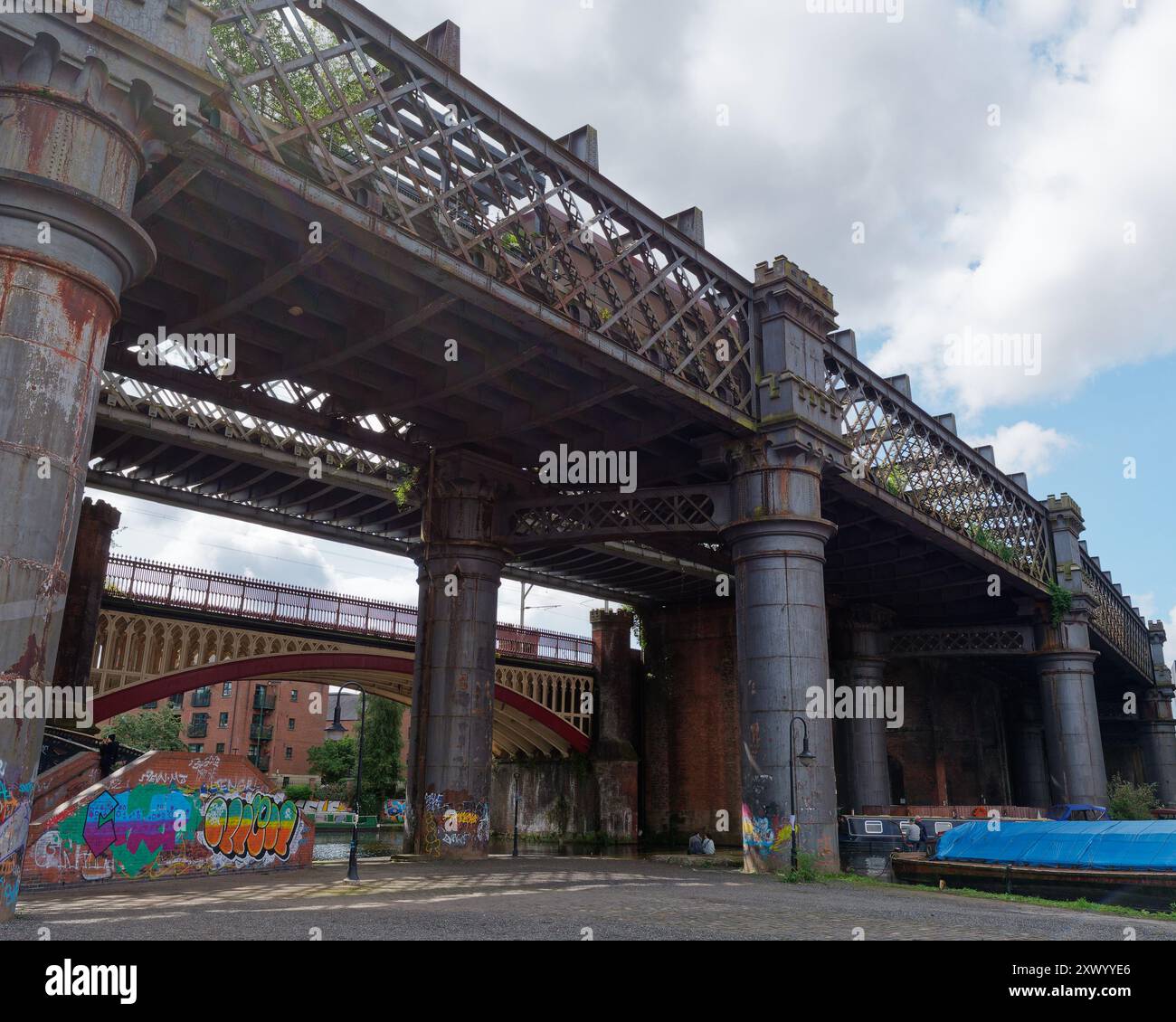 Bridge behind the Castlefield Viaduct, a Victorian Structure now a ...