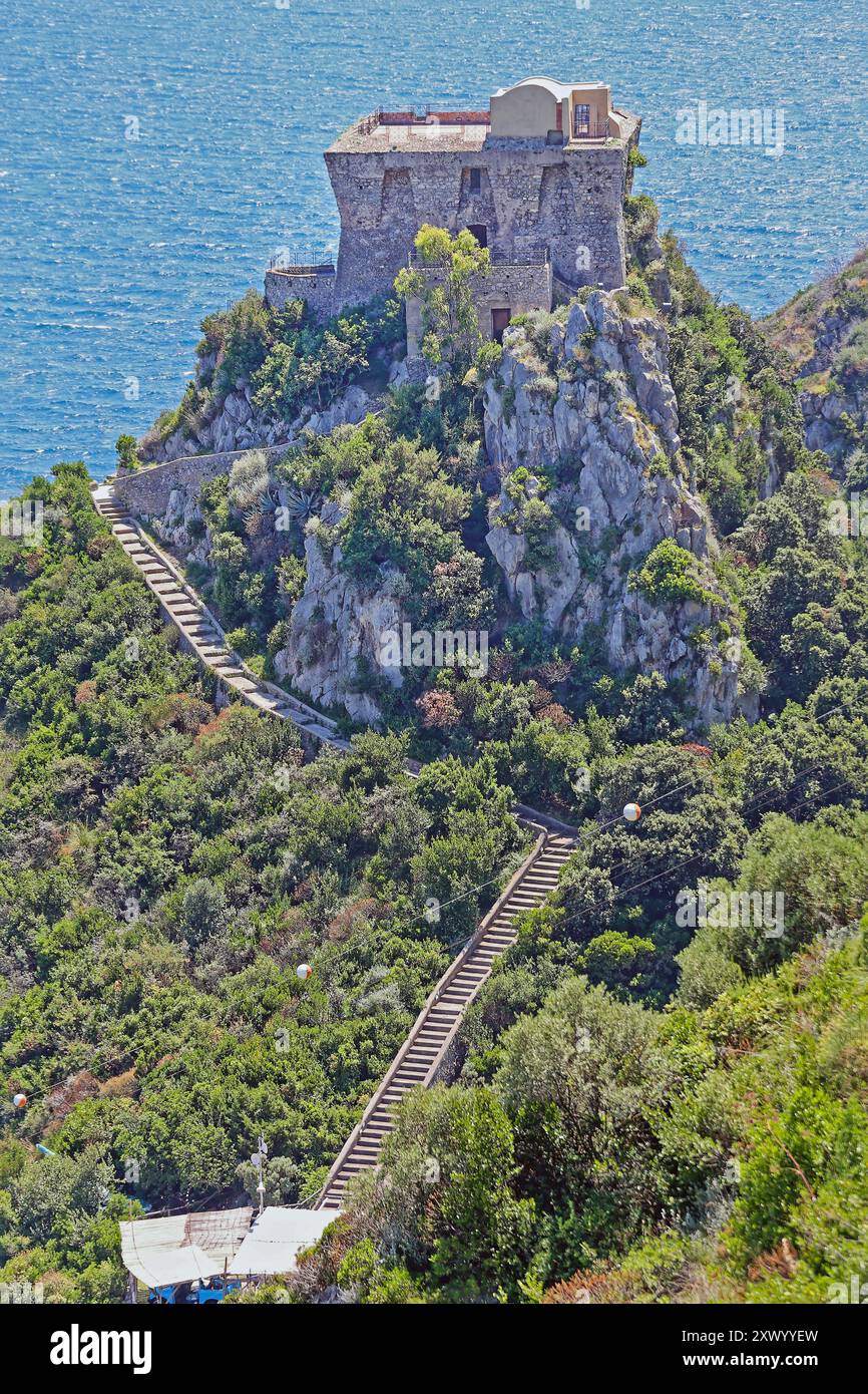 Conca dei Marini, Italy - June 27, 2014: Fortress Torre del Capo di ...